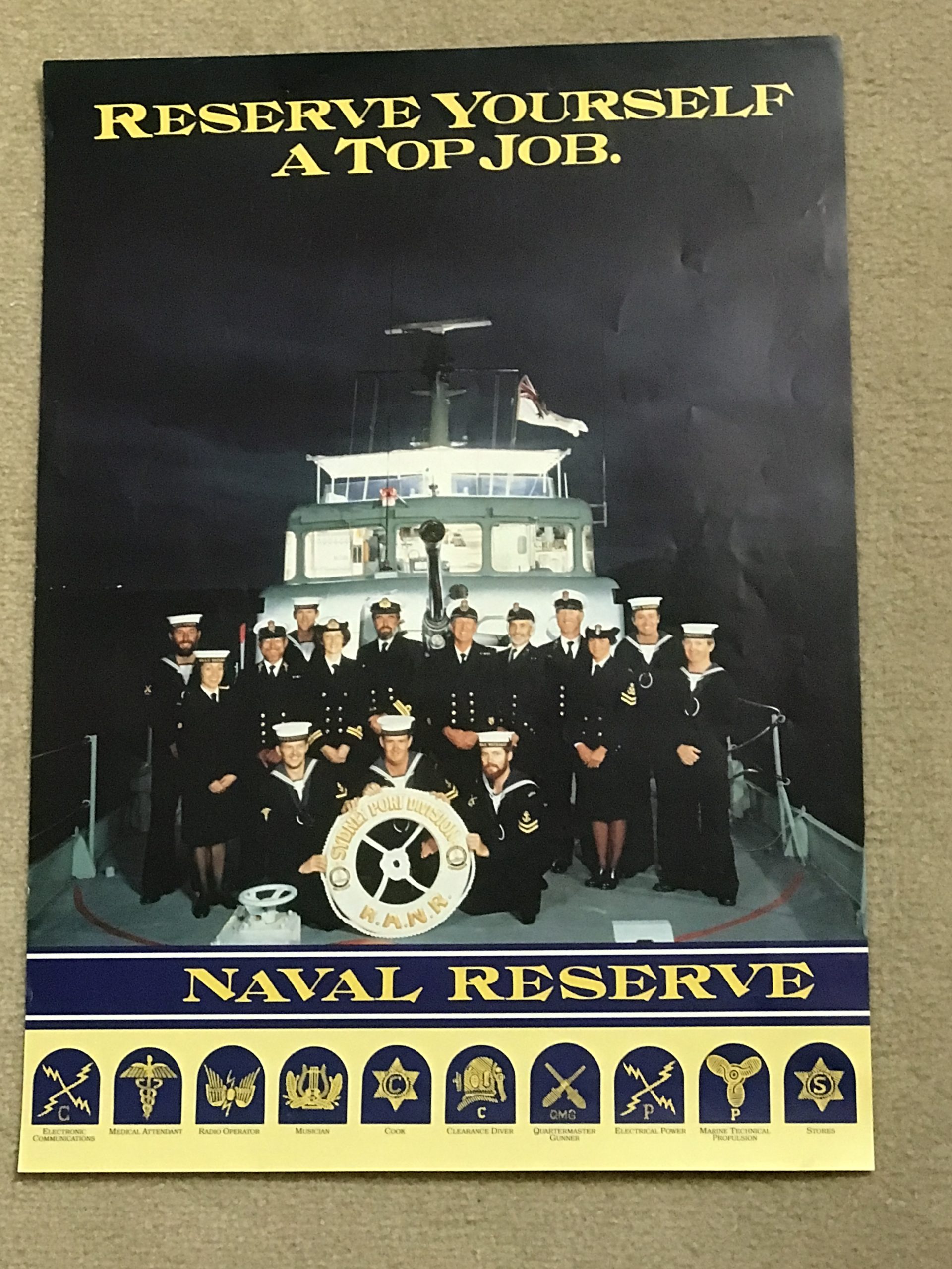 Reserve Yourself a Top Job - Naval Reserve Careers Poster 49cm x 35cm ...