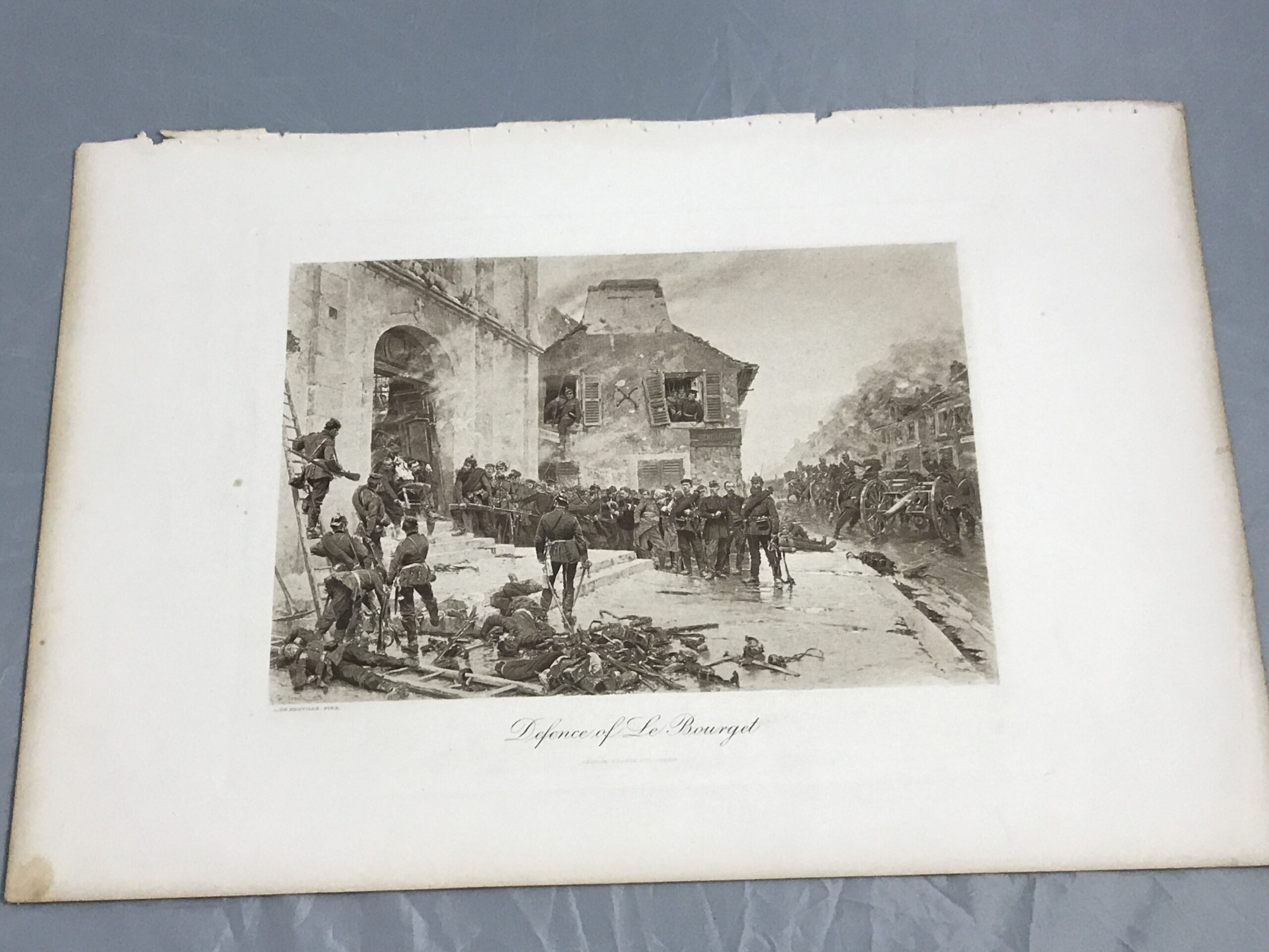 Antique Print - Defence of Le Bourget After Alphonse Marie de Neuville ...