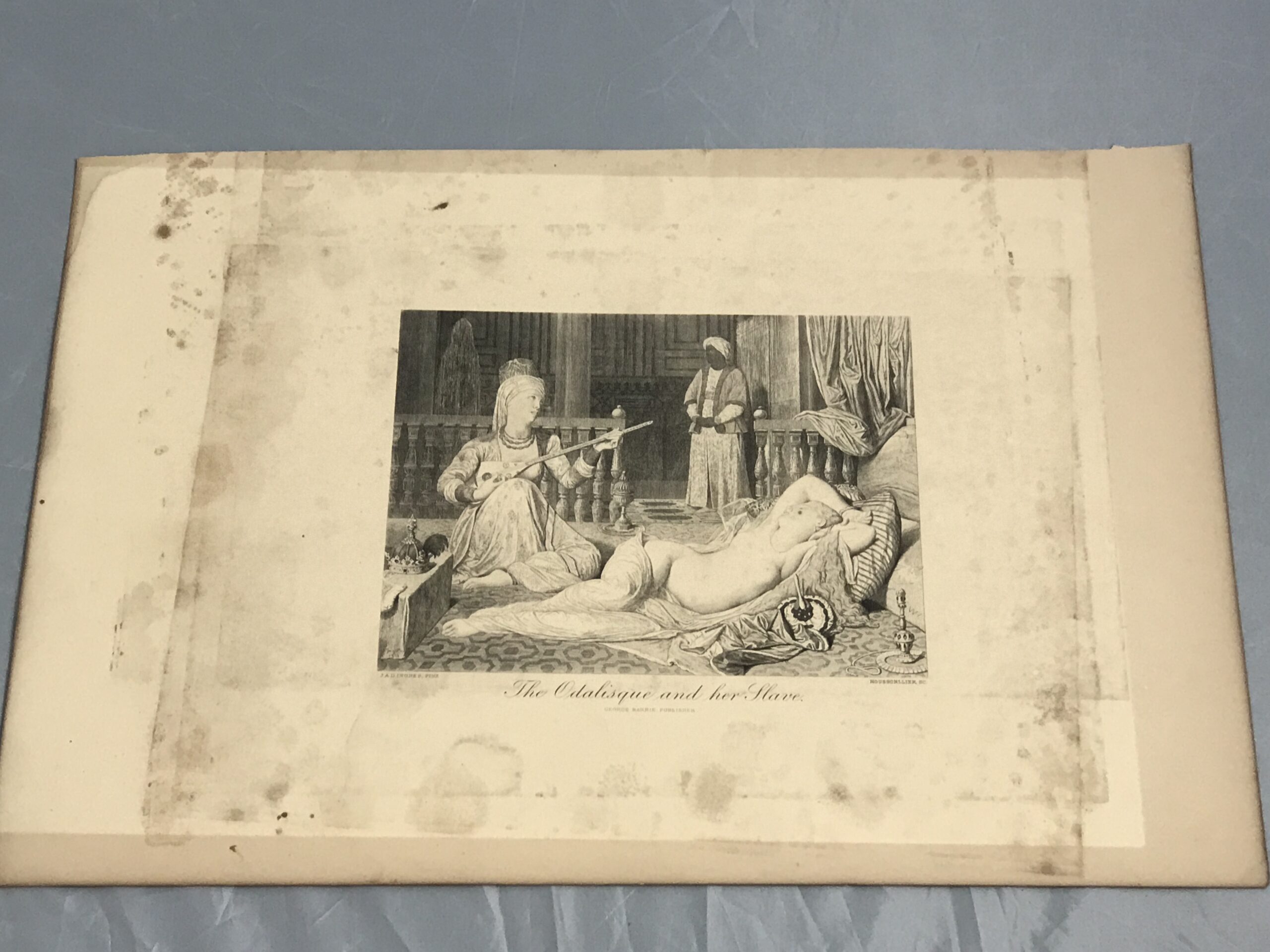 Antique Print - The Odalisque and her Slave Engraving by Houssonllier ...
