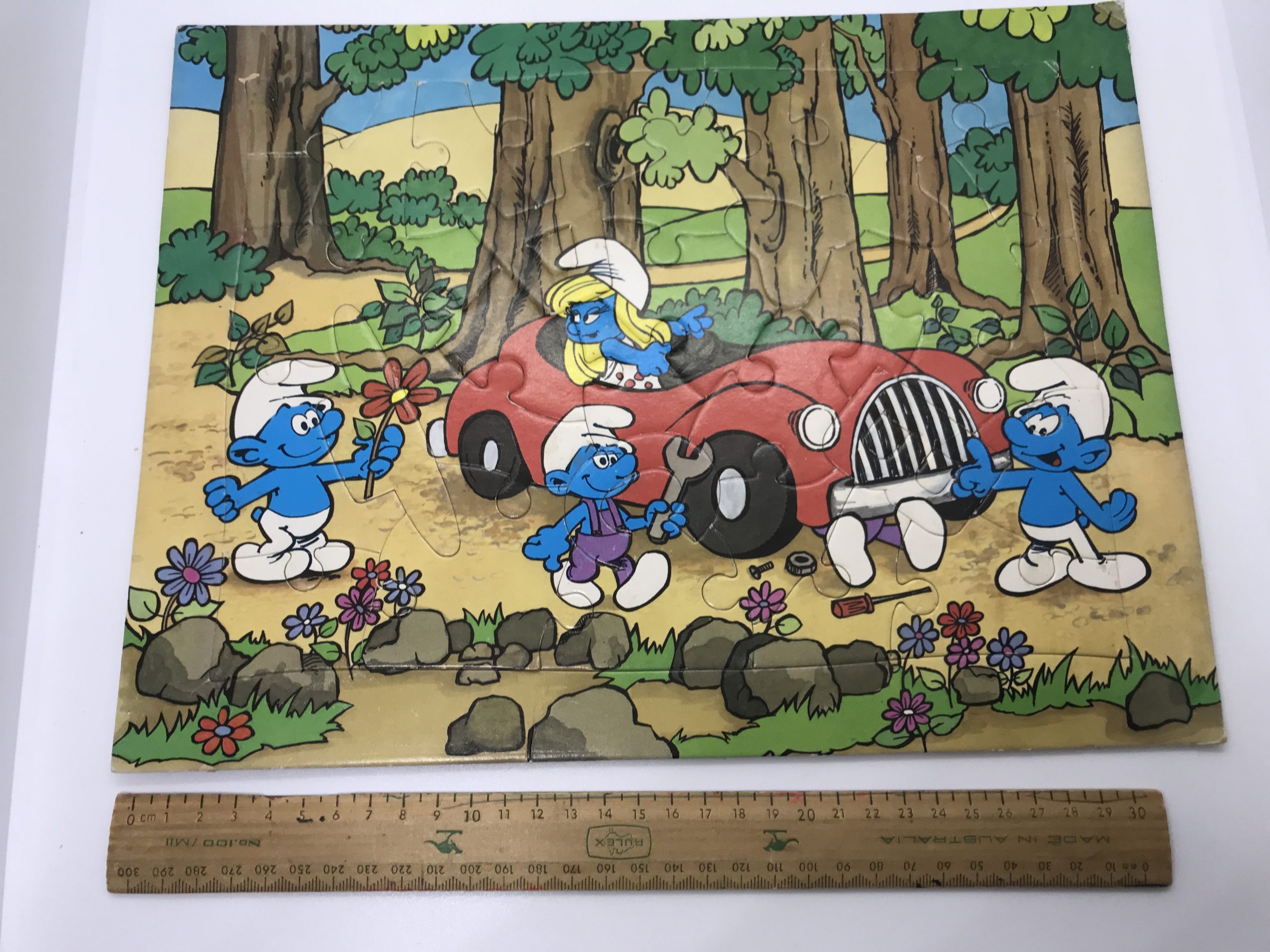 Smurf Jig-Tray Puzzle - Motor Mechanics (made by Murfett) - Vintage ...