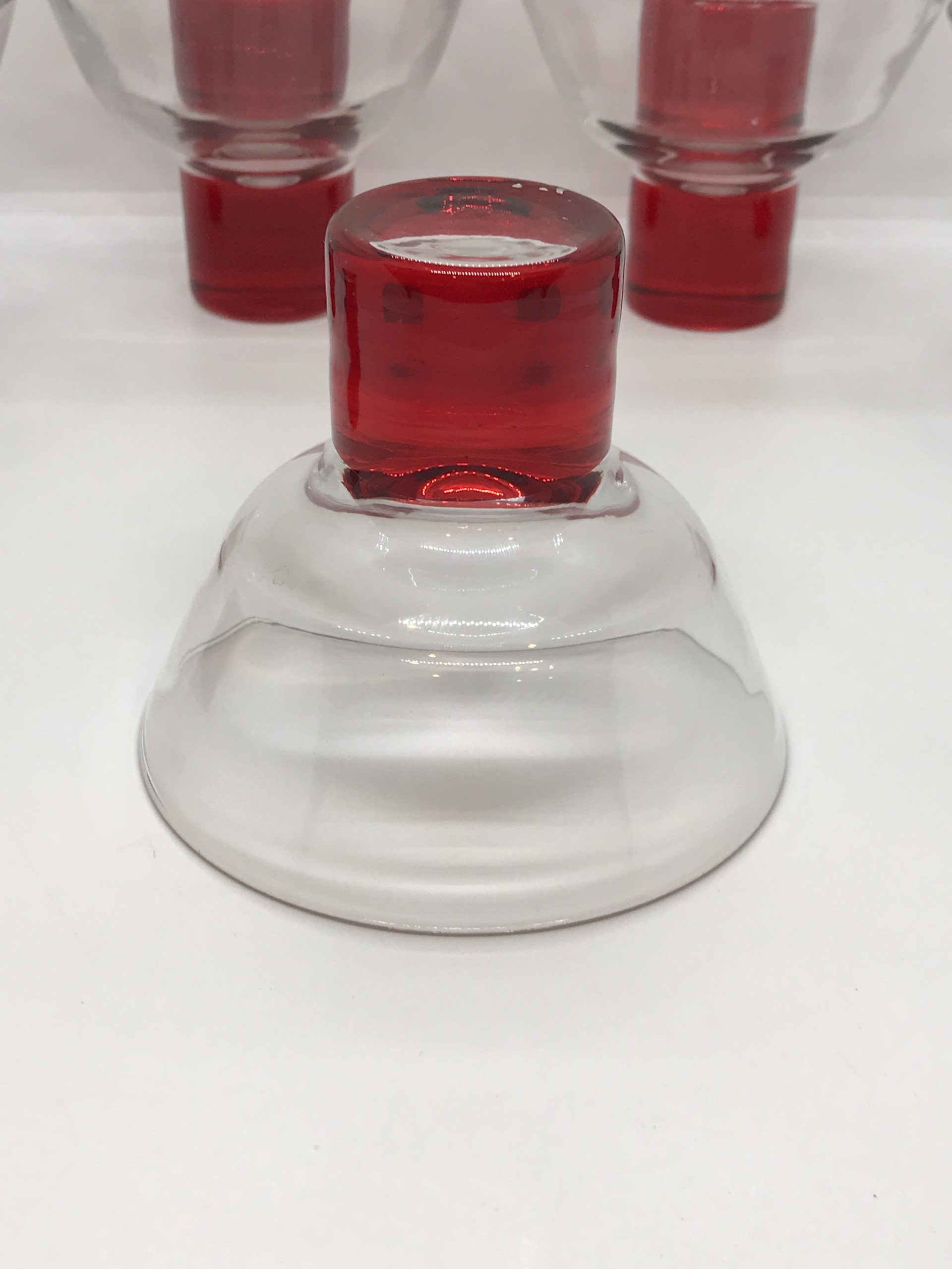 Set Of 7 Vintage Matz Borgstrom Sagaform Club Red Base Martini Glasses Vintage Keepsakes