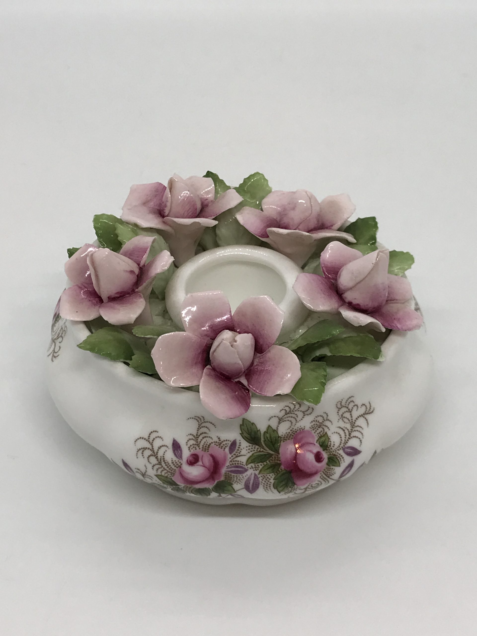 Royal Albert Lavender Rose Bone China Candle Holder - Vintage Keepsakes