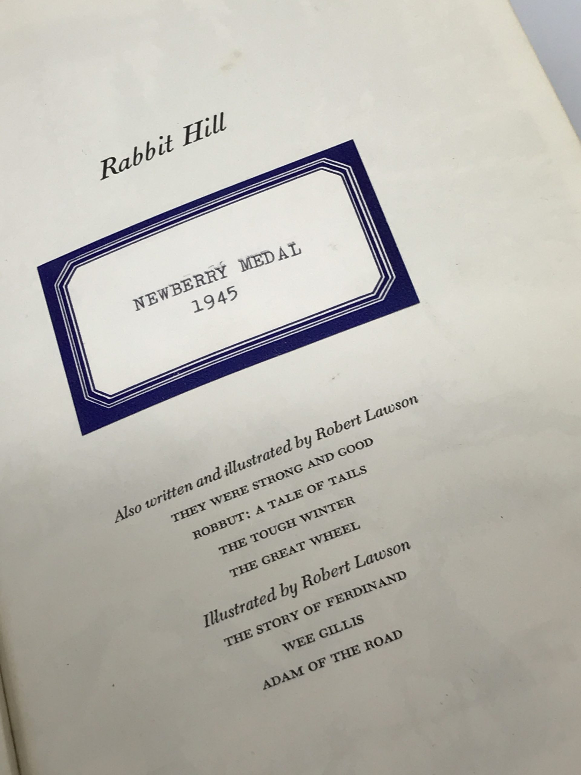 Rabbit Hill by Robert Lawson 1966 Edition - Vintage Keepsakes