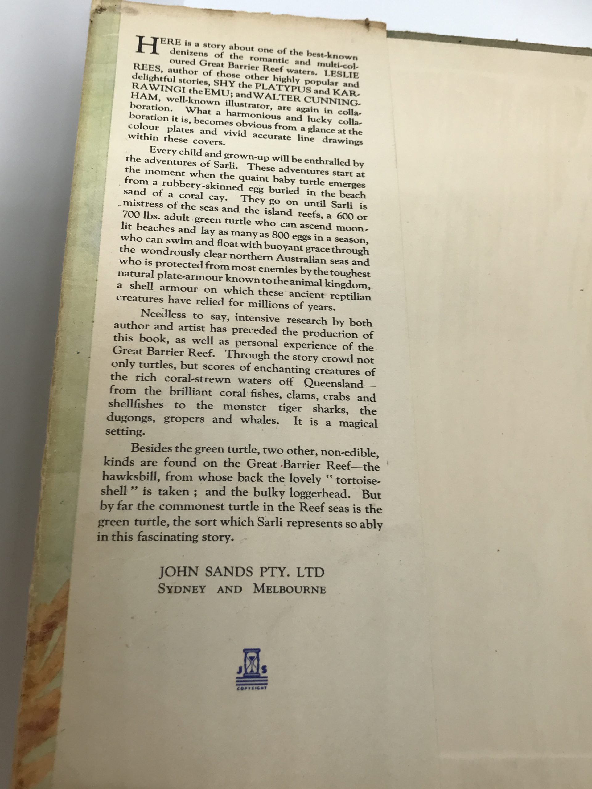 The Story of Sarli the Barrier Reef Turtle by Leslie Rees - Vintage ...