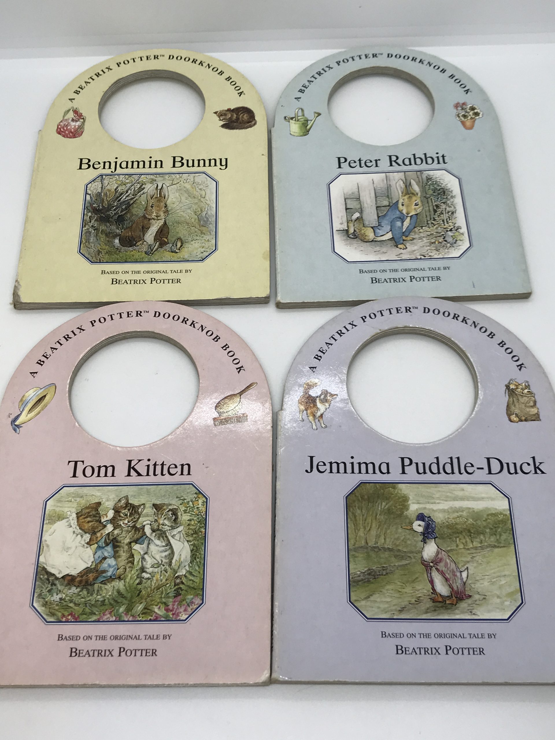 Beatrix Potter Doorknob Books - Peter Rabbit - Benjamin Bunny - Tom ...