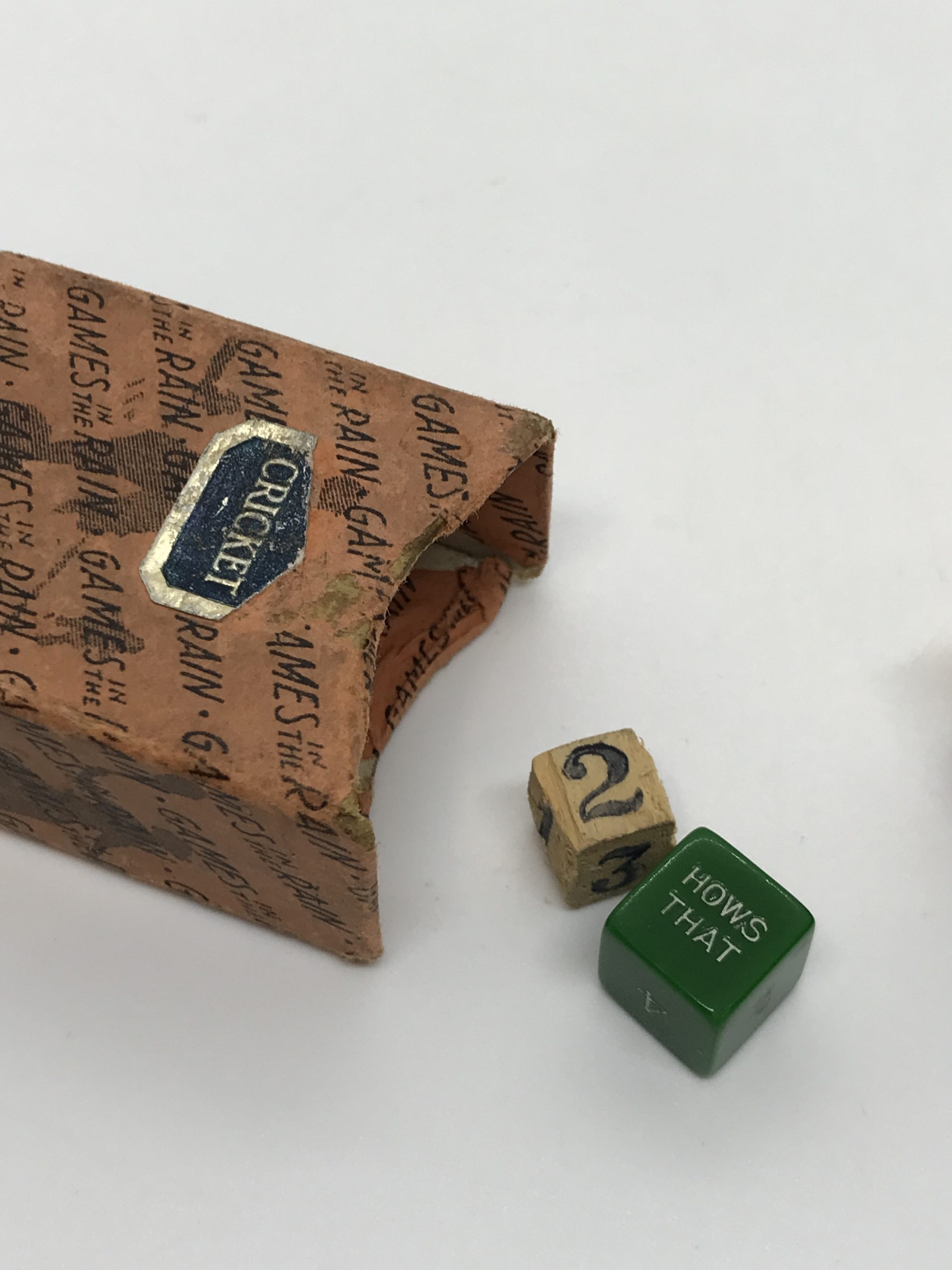 Vintage Games in the Rain Cricket Dice Game - Dice only in original box ...