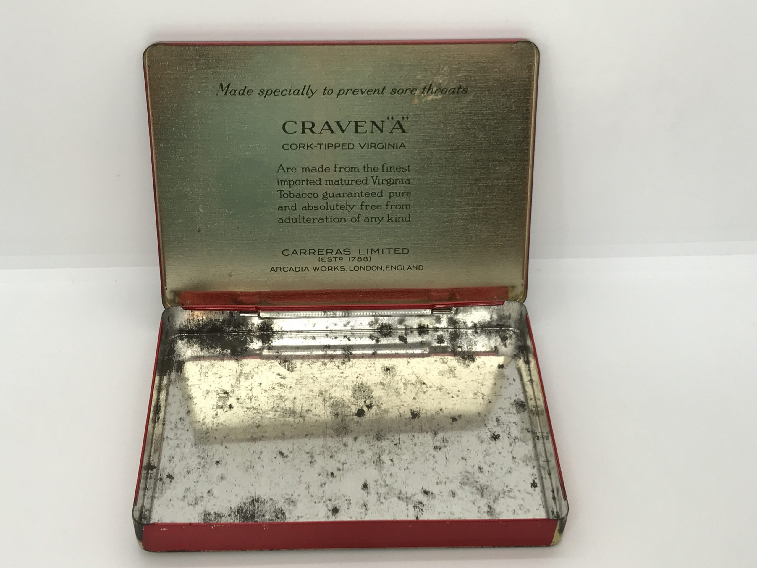 Vintage Craven A Virginia Cigarettes Tin - Vintage Keepsakes