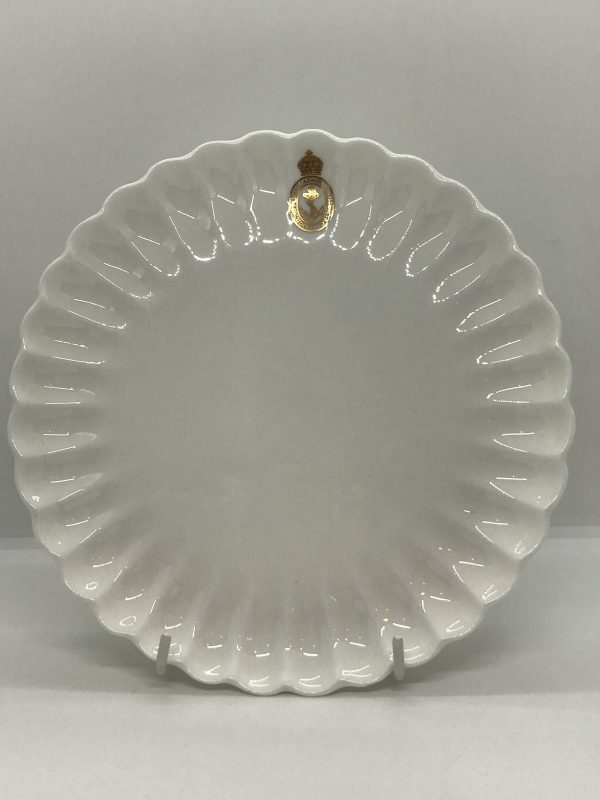 White Staffordshire Fluted Edge (Admiralty Seal) Plate 22cm - Vintage ...