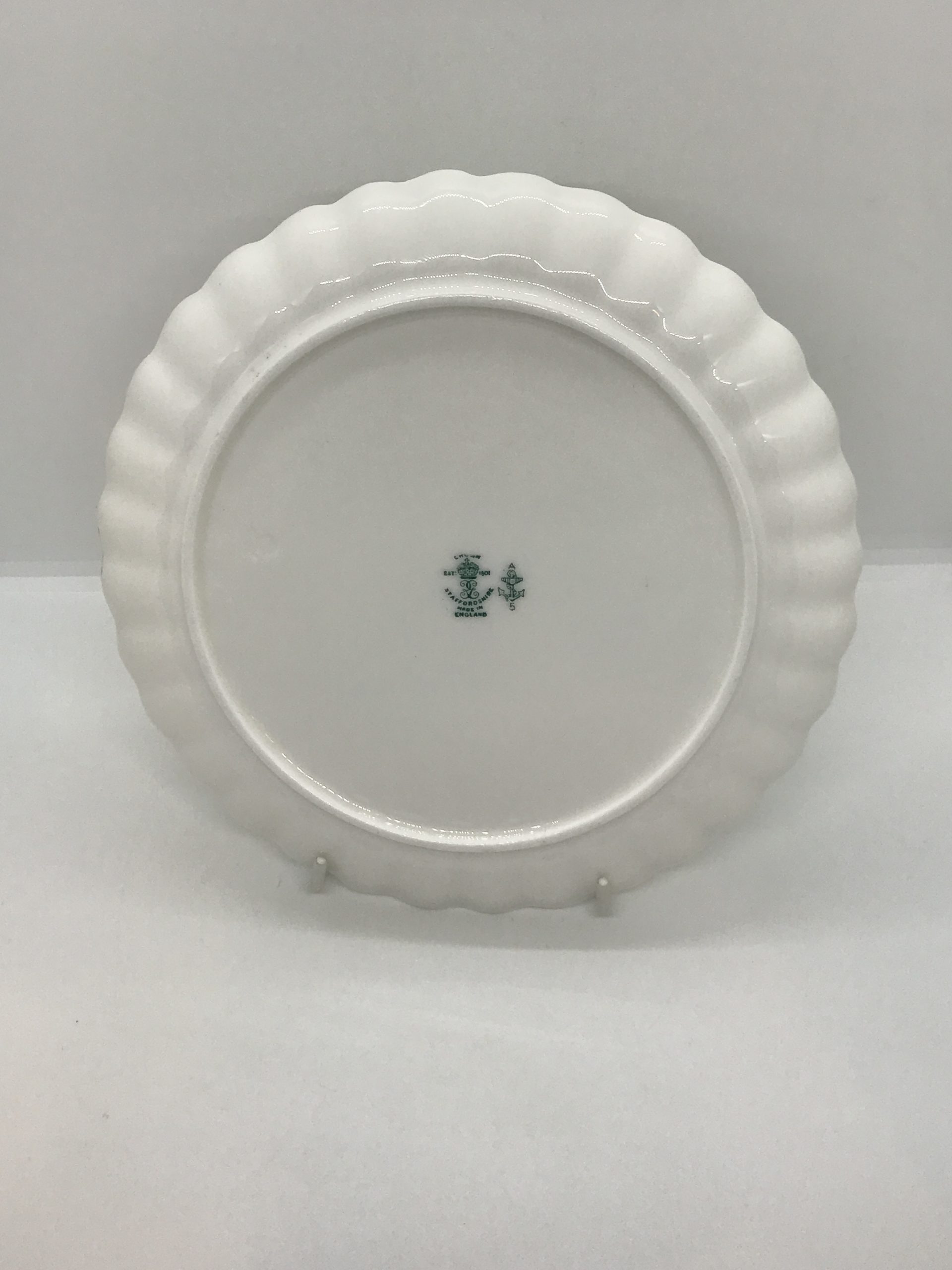 White Staffordshire Fluted Edge (Admiralty Seal) Plate 22cm - Vintage ...