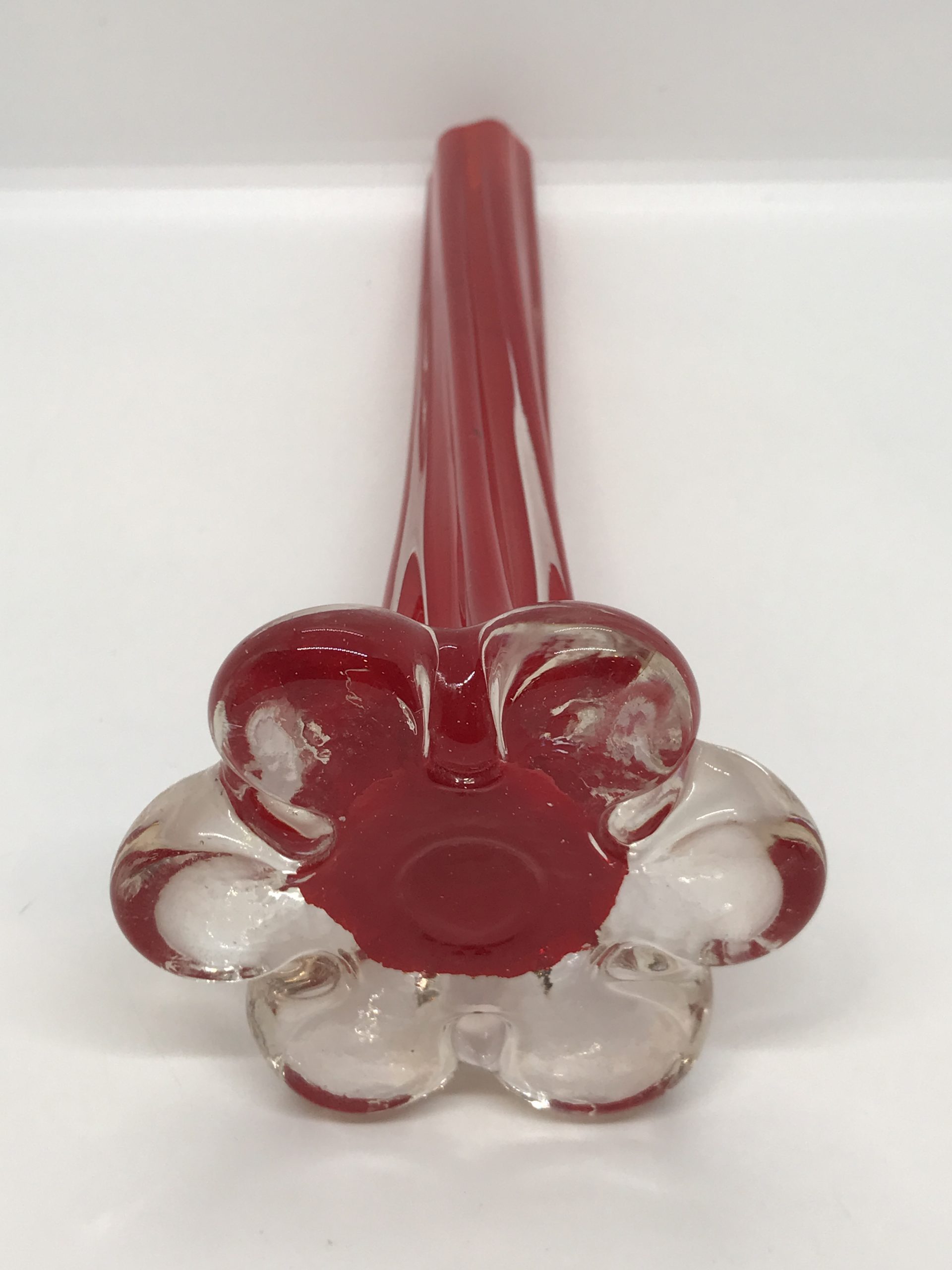 Vintage Stretch Twist Tall Red Glass Vase 29cm tall - Vintage Keepsakes