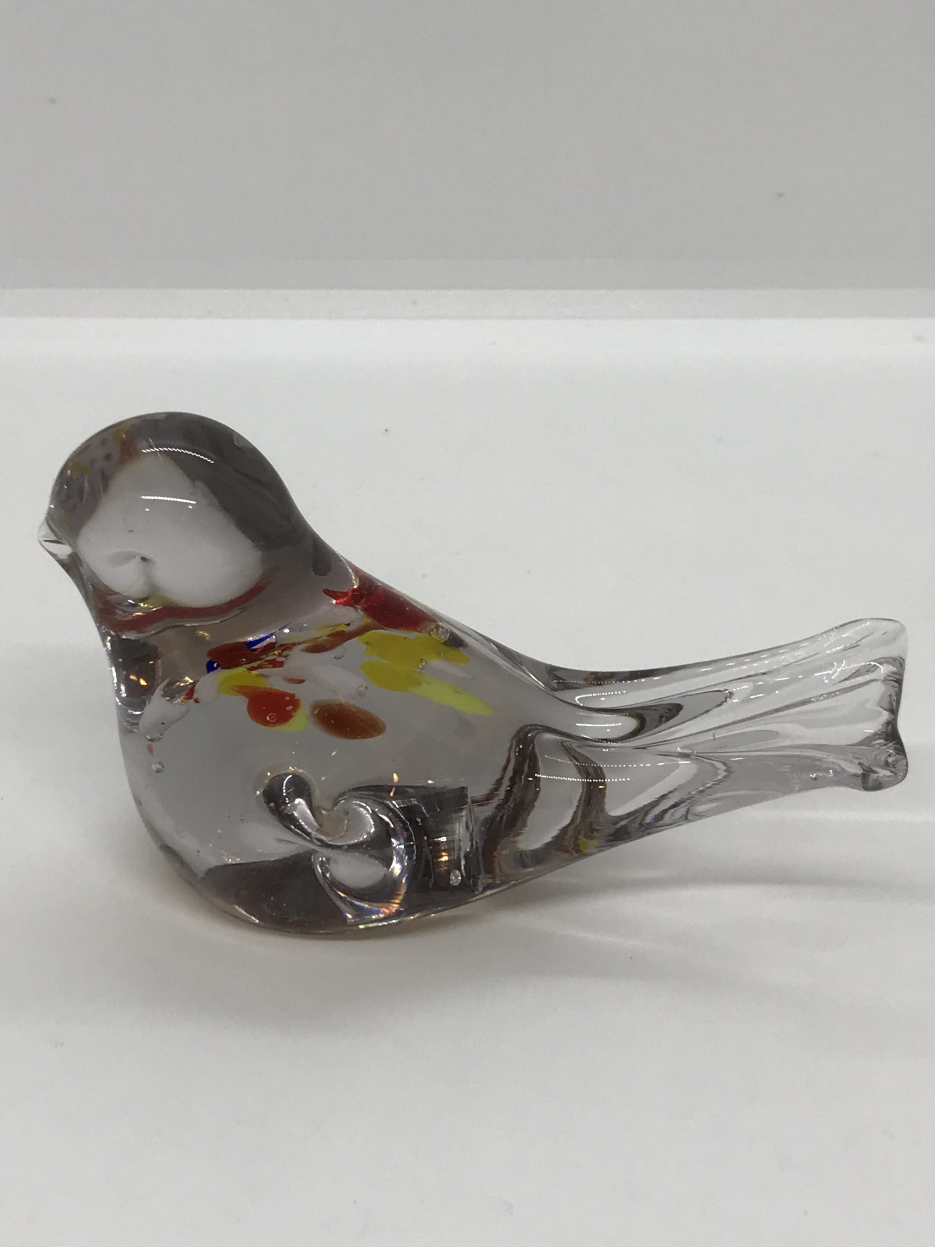 Pair Glass Birds approx 8cm high - AF - Vintage Keepsakes