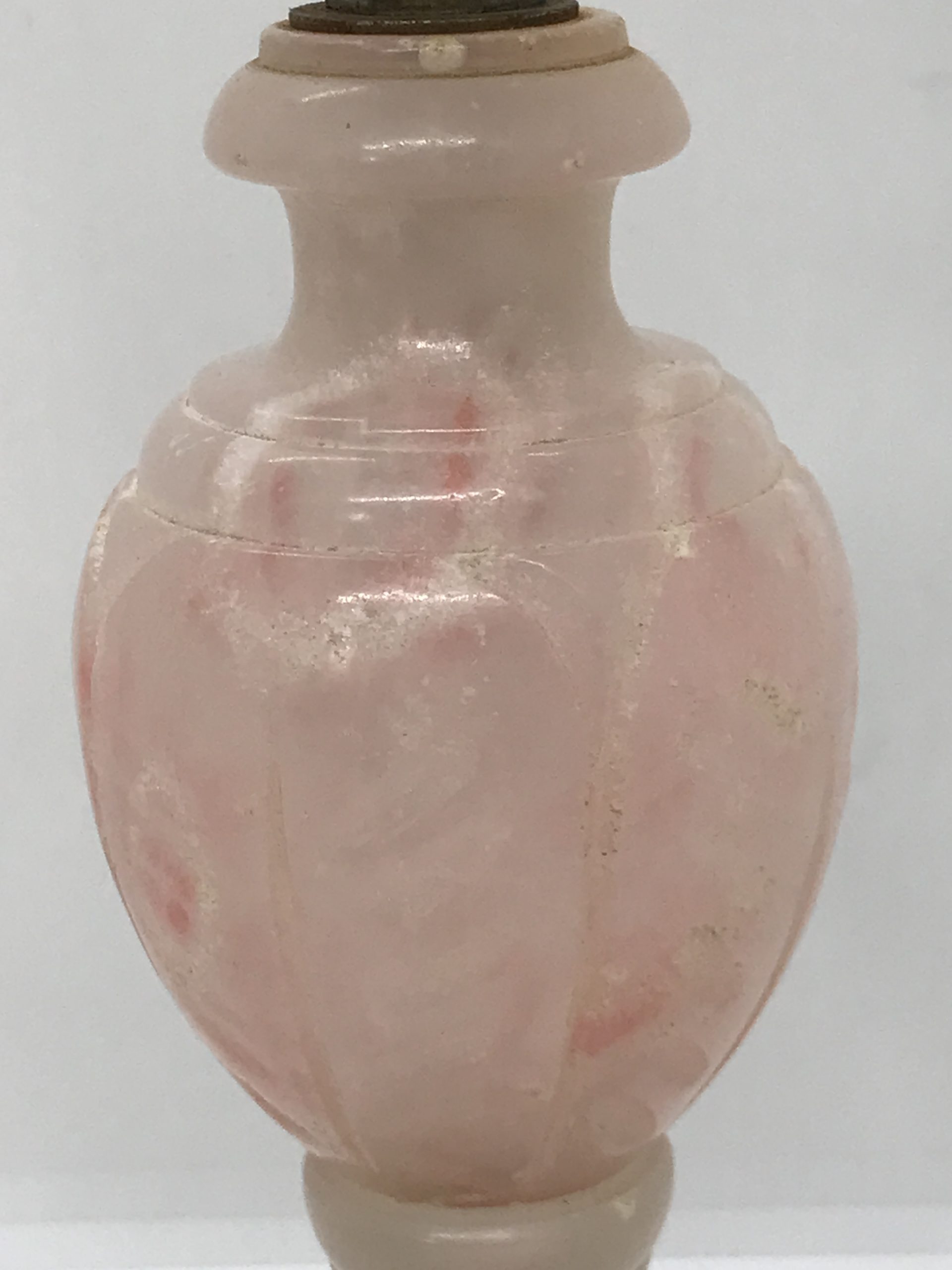 Pair of Vintage Italian Pink Alabaster Lamp Bases 27cm tall - Vintage ...
