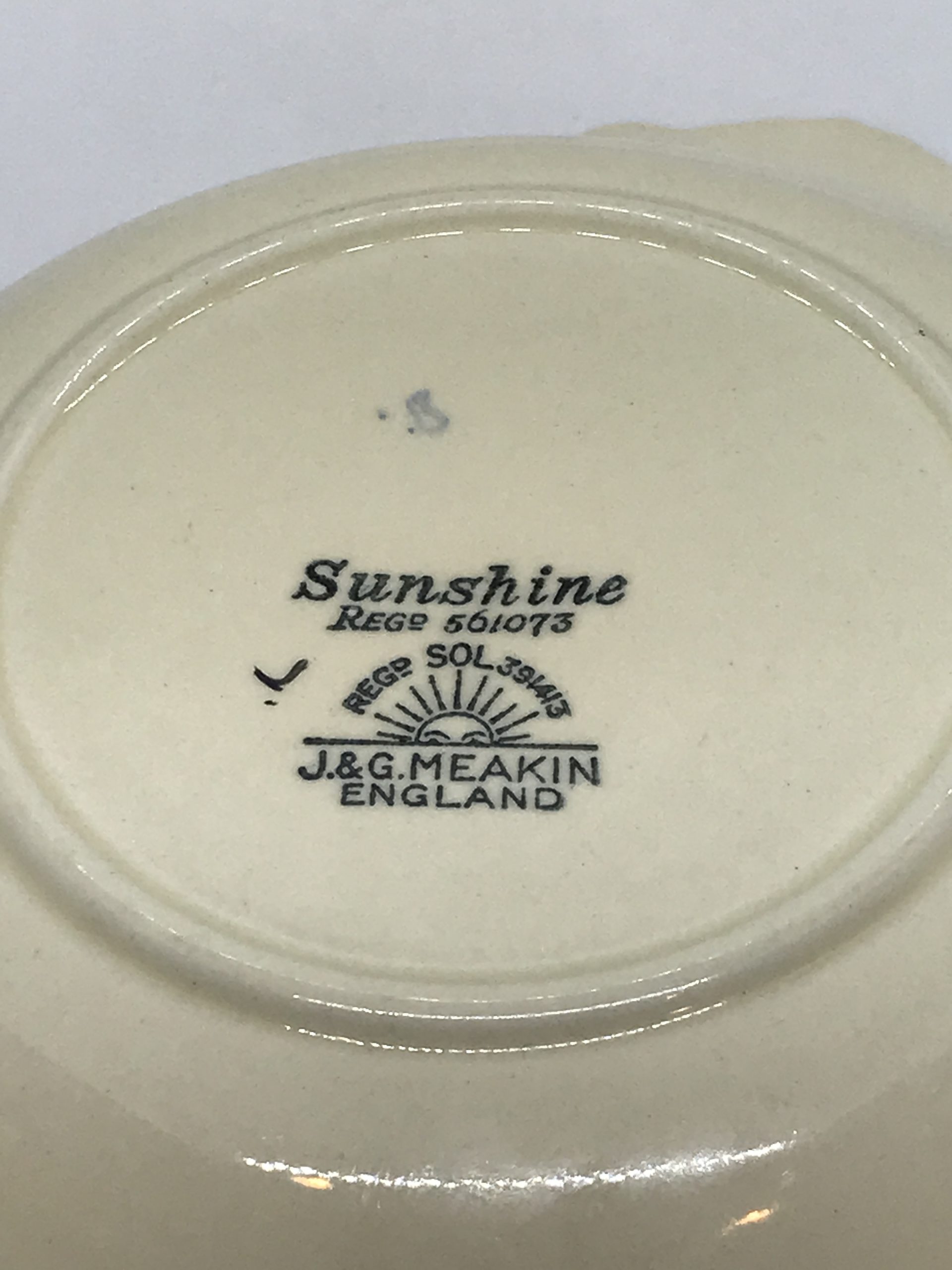 Vintage J&G Meakin Serving Bowl (Sunshine Regd 561073 Regd SOL 391413 ...