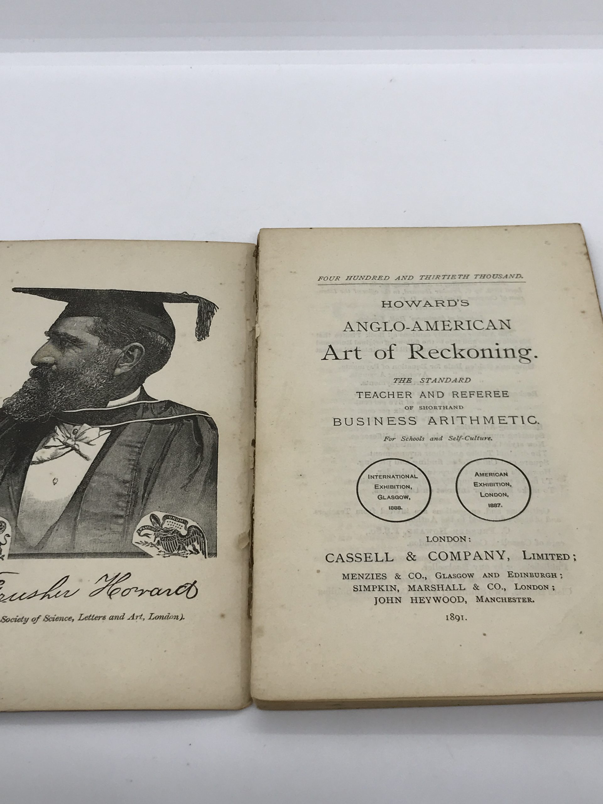 Howards Anglo-American Art of Reckoning Book - 1891 - Vintage Keepsakes