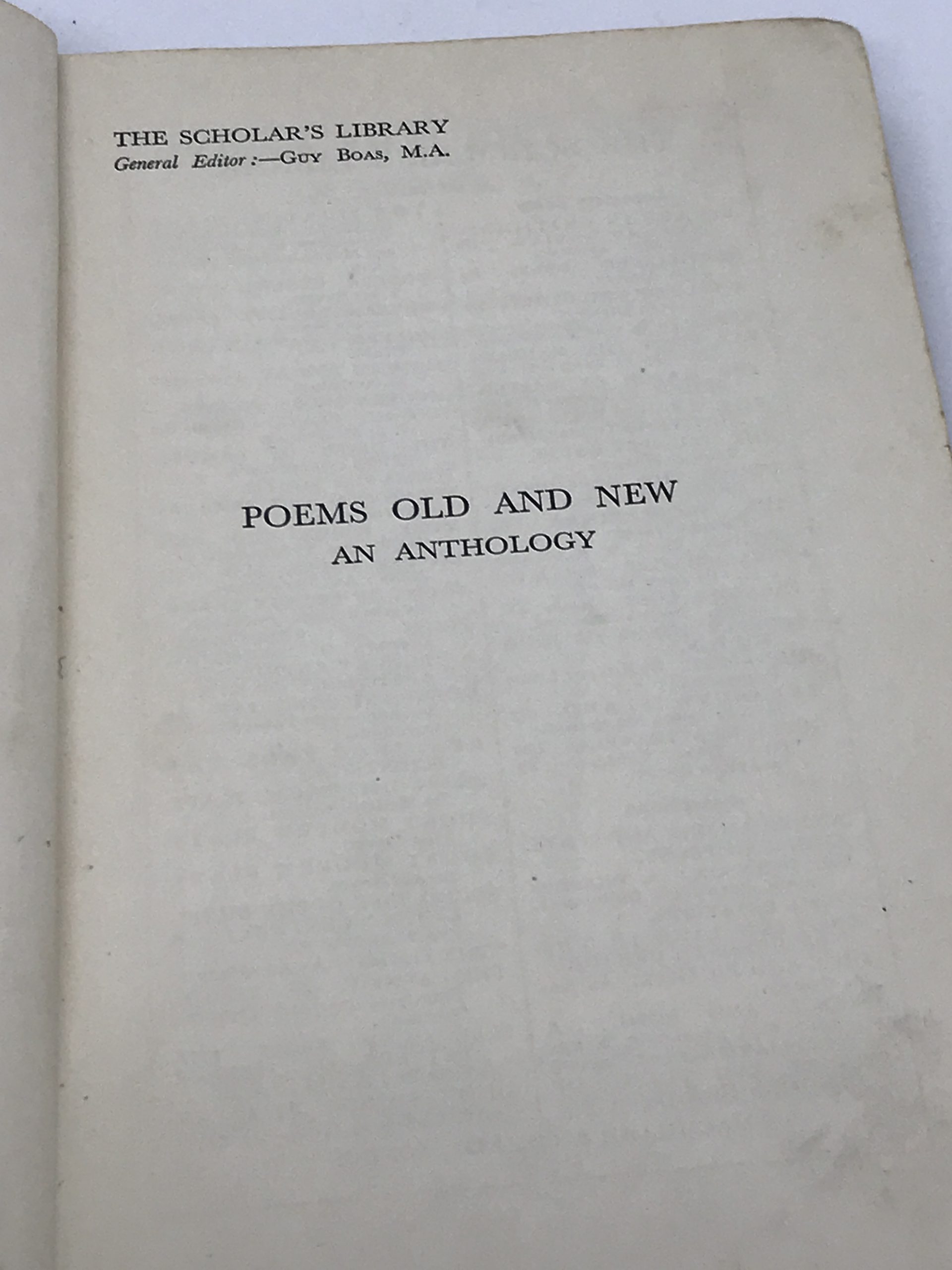 Poems Old And New An Anthology - Macmillan 1939 - Vintage Keepsakes