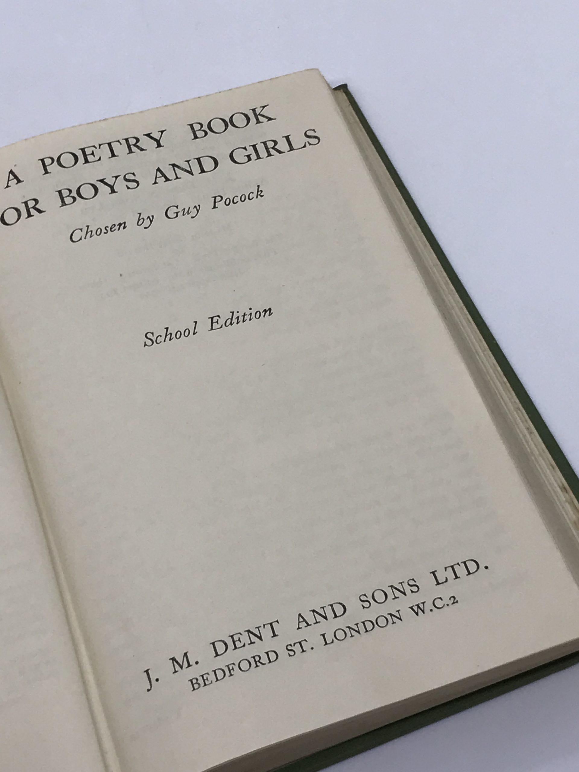 A Poetry Book for Boys and Girls chosen by Guy Pocock - Dent 1950 ...