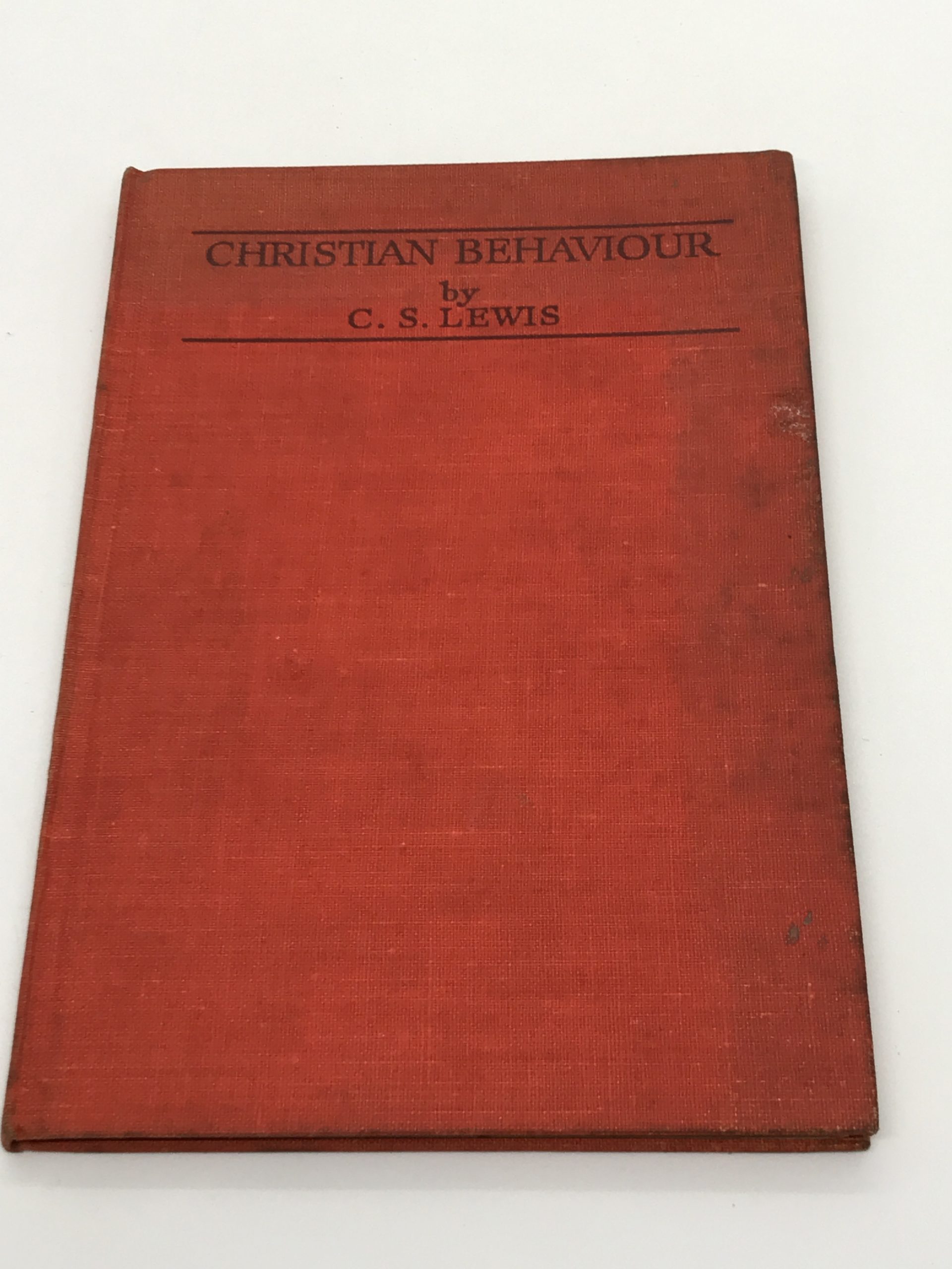 Christian Behaviour Hardcover Book by CS Lewis - Centenary Press 1946 ...