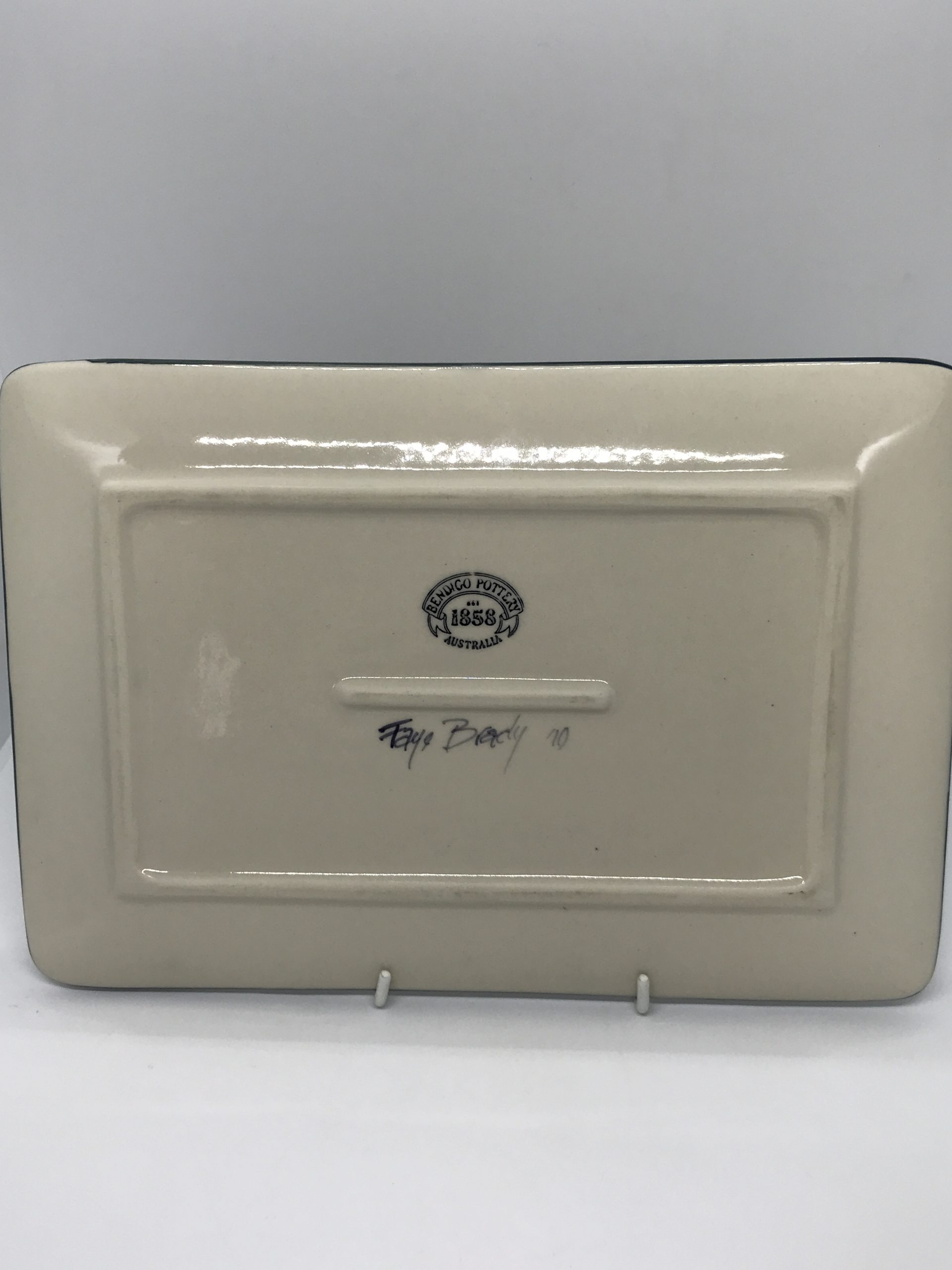 Bendigo Pottery Rectangular Platter signed Faye Brady 30x20cm - Vintage Keepsakes