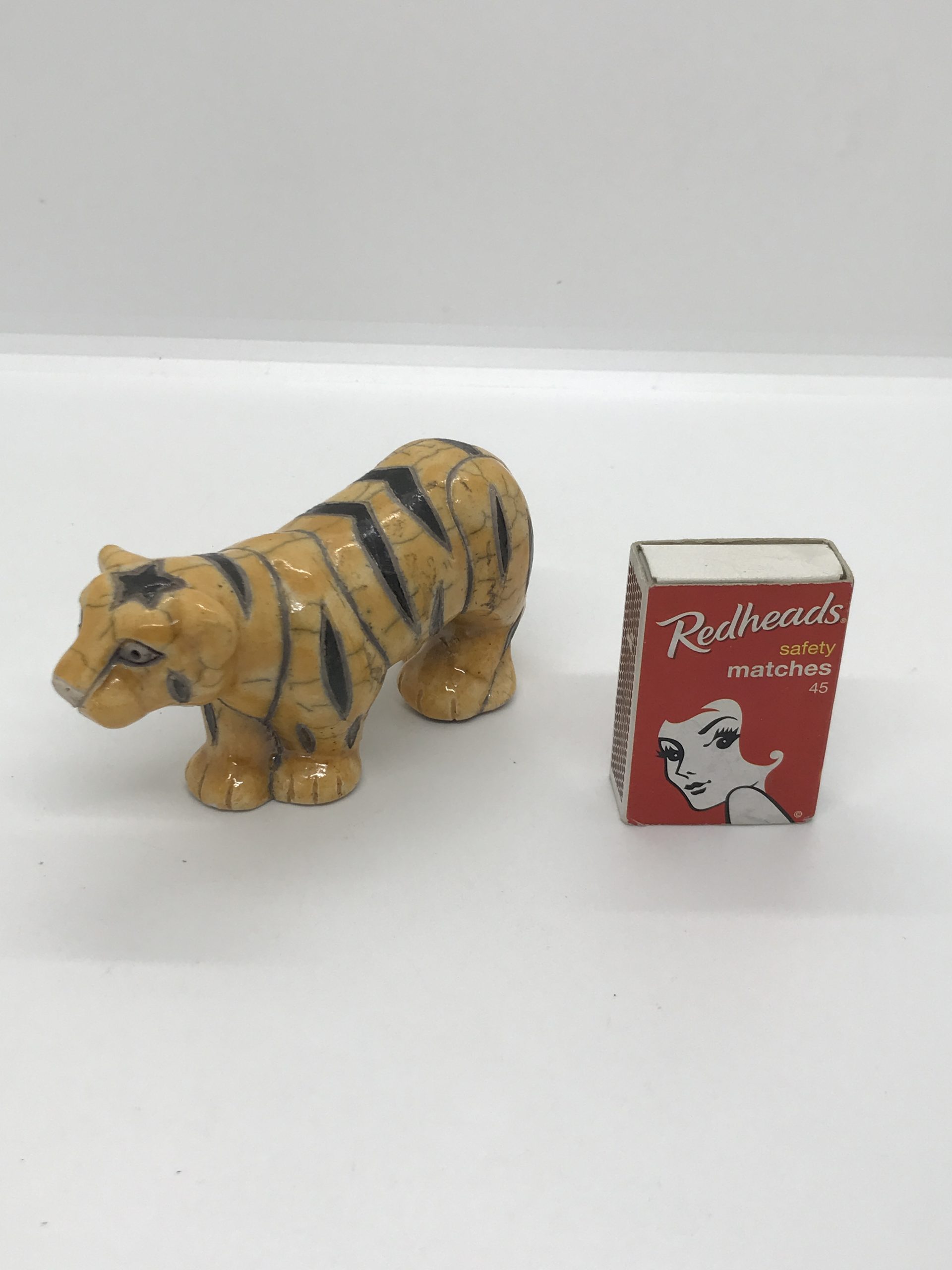 Raku Pottery Tiger - Vintage Keepsakes