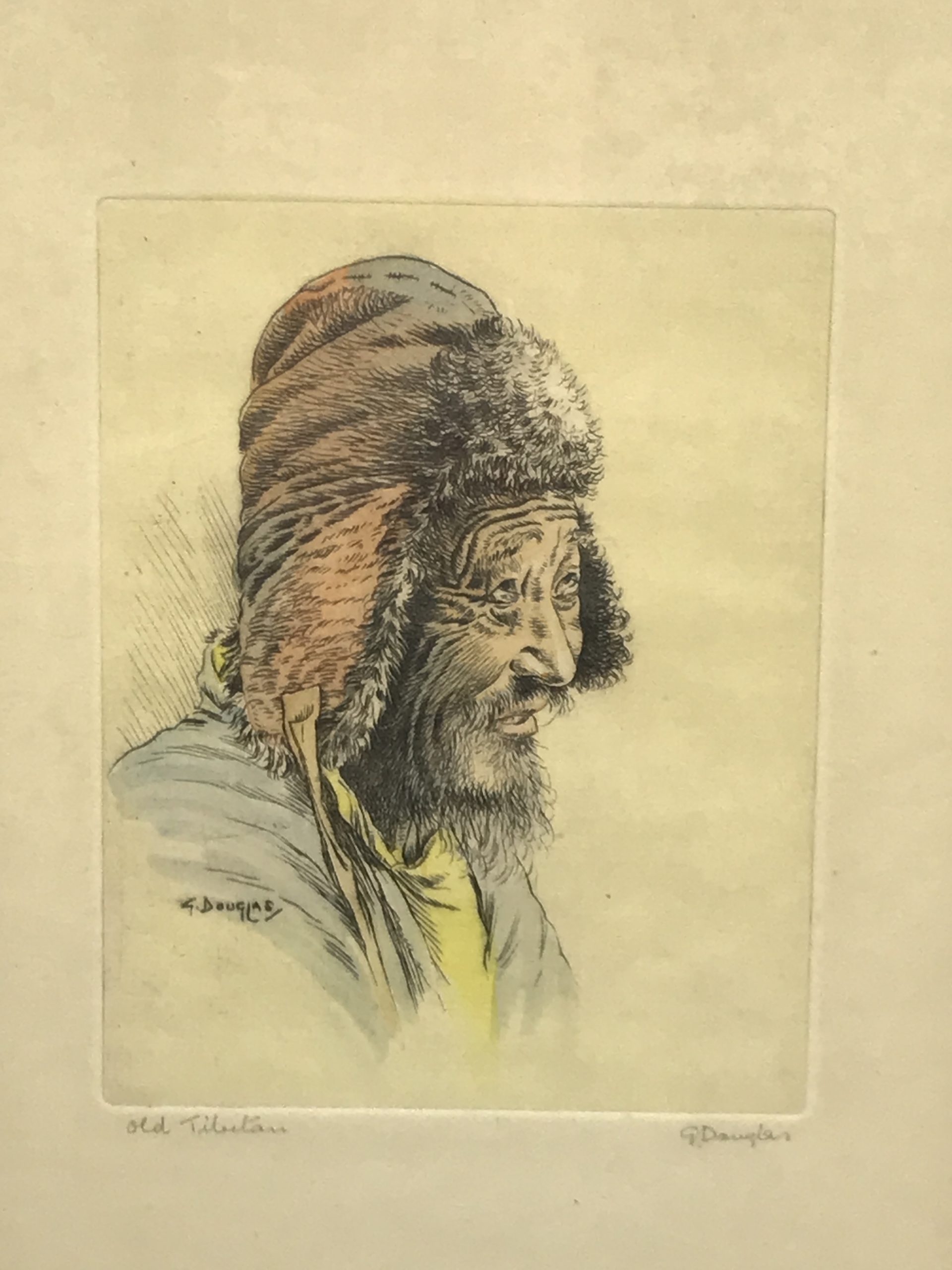Vintage Goray Douglas (1920-1976) Signed Tinted Etching Tibetan ...