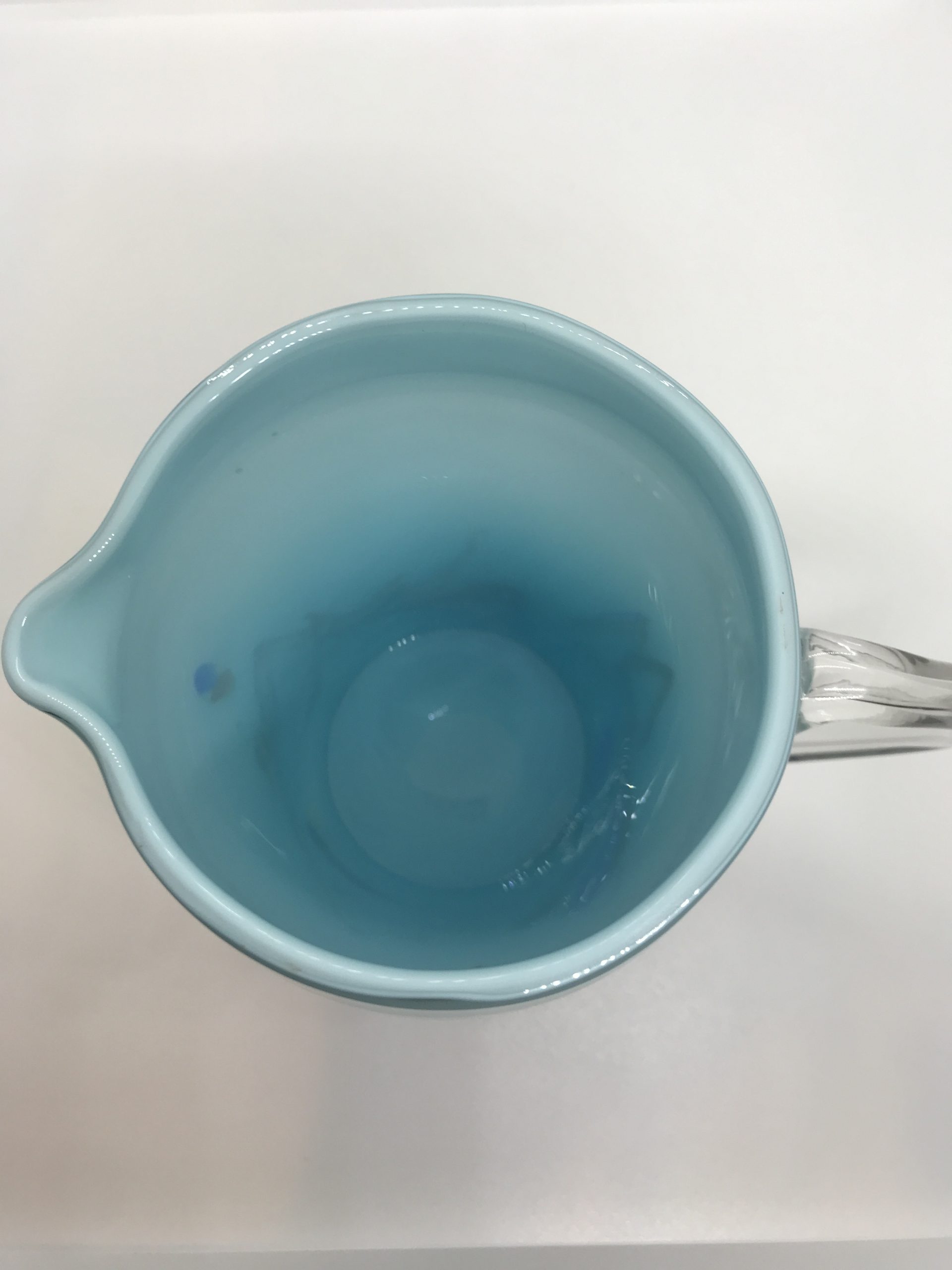 Dalian Snowflakes Blown Glass Jug Powder Blue with Swirl - Vintage ...