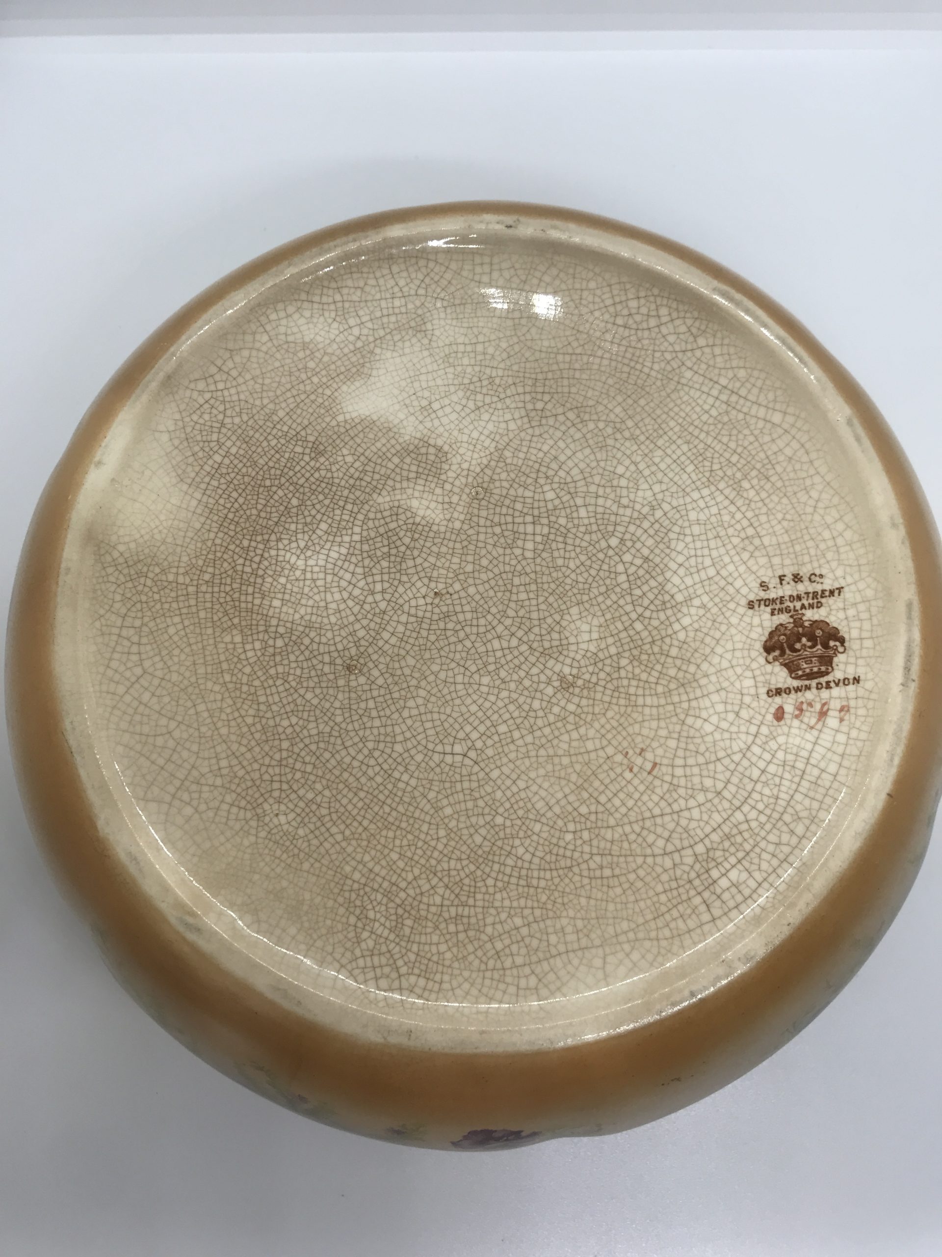 Antique Crown Devon Blushware Salad Bowl with Pair of Servers - Vintage ...