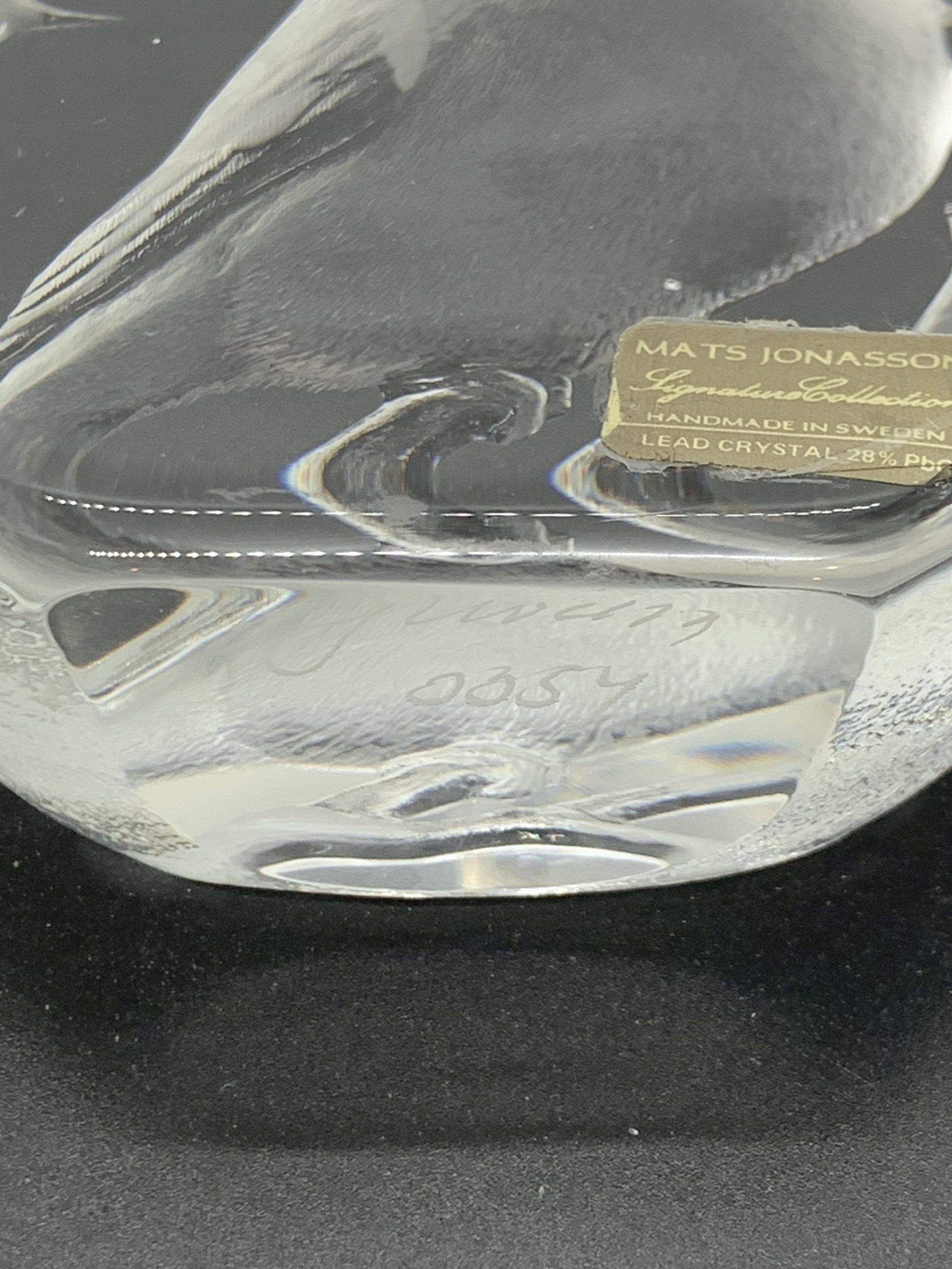 Mats Jonasson Lead Crystal Paperweight Cardinal Bird - Signed - Vintage ...