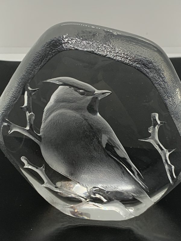 Mats Jonasson Lead Crystal Paperweight Cardinal Bird - Signed - Vintage ...