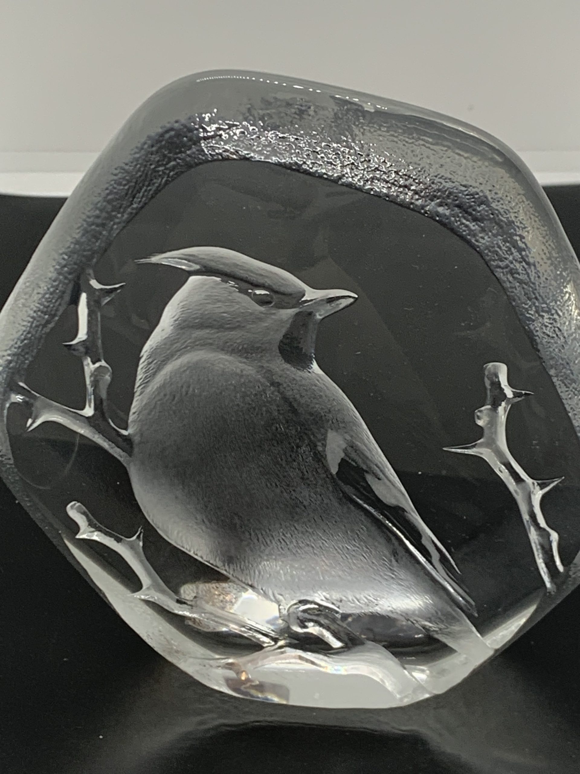 Mats Jonasson Lead Crystal Paperweight Cardinal Bird - Signed - Vintage ...