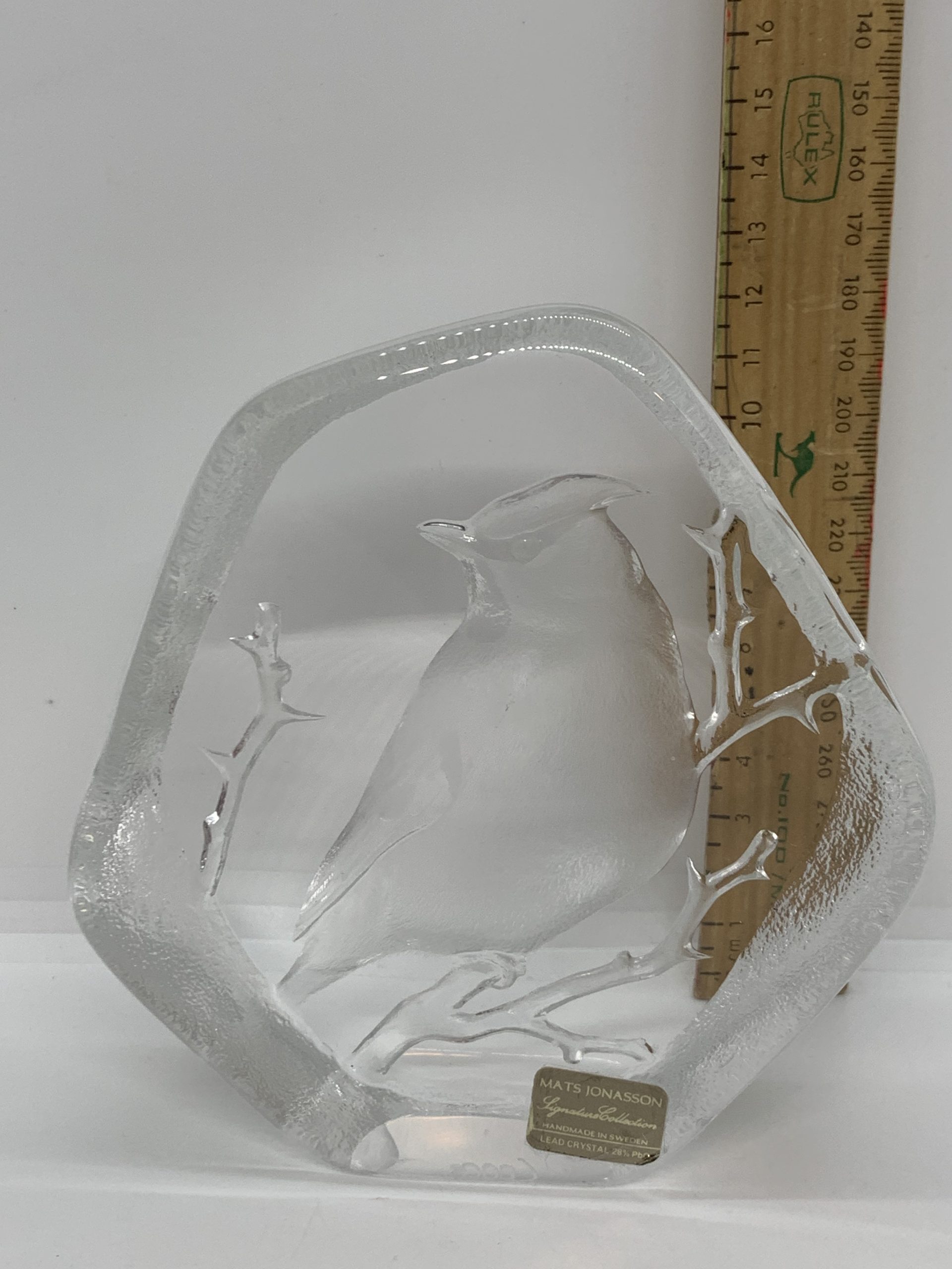 Mats Jonasson Lead Crystal Paperweight Cardinal Bird - Signed - Vintage ...