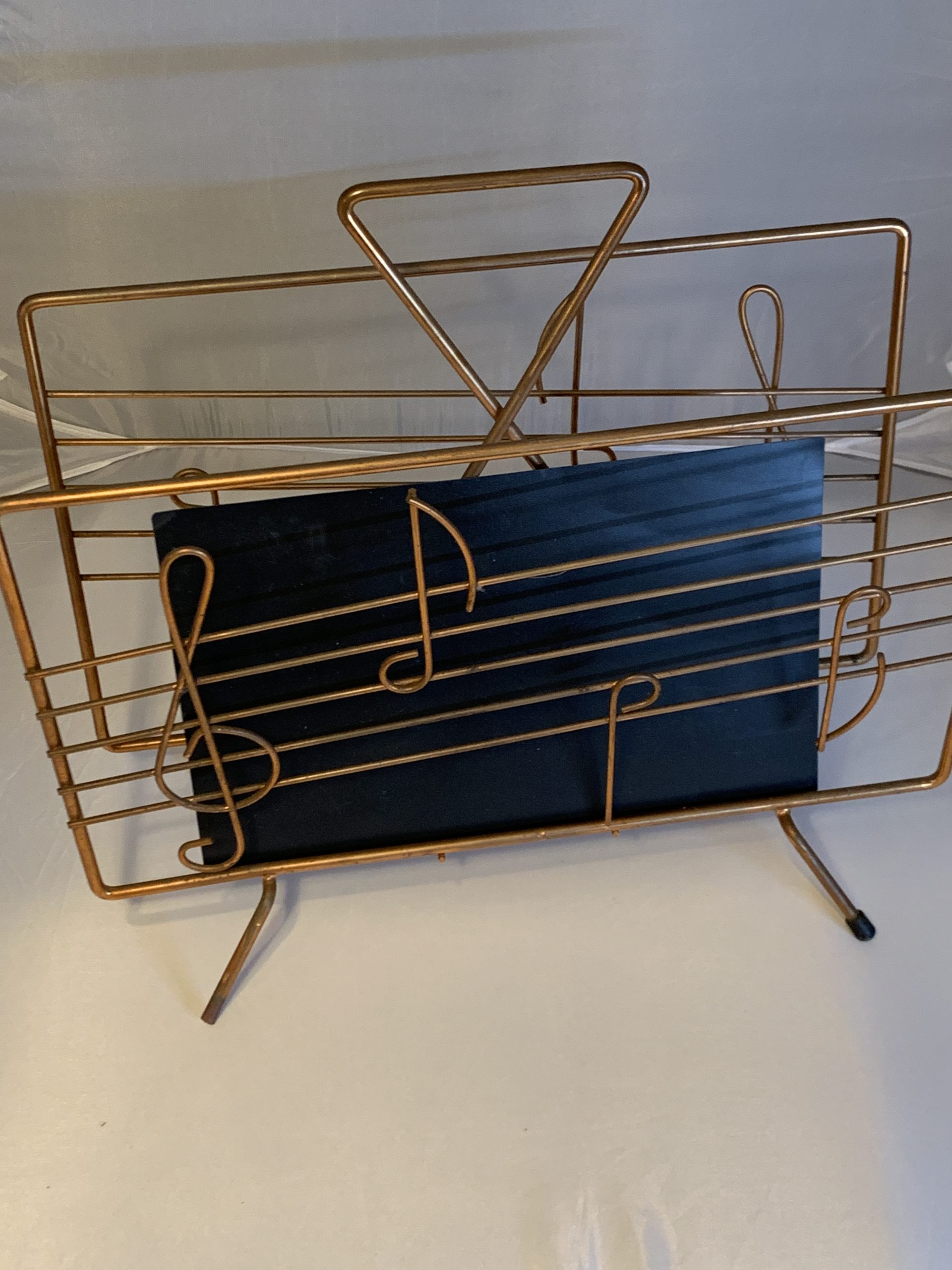 Vintage Metal Magazine Rack (or Music Holder) with Musical Notes ...