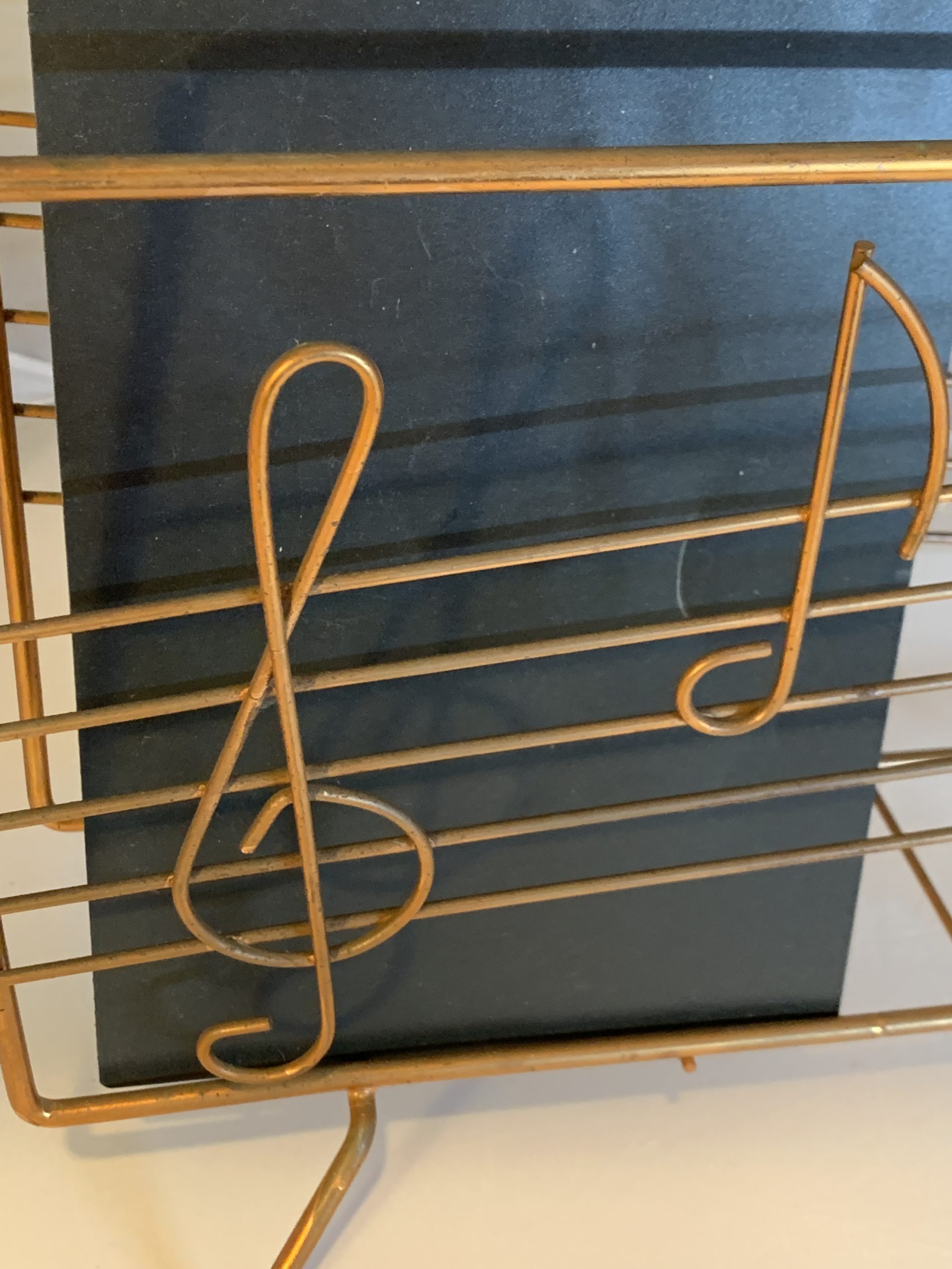 Vintage Metal Magazine Rack (or Music Holder) with Musical Notes ...