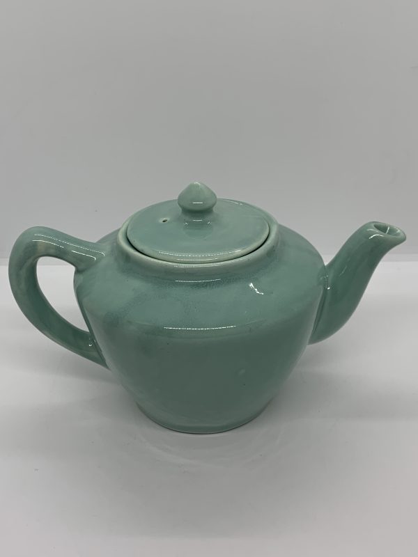 Vintage Green Ceramic Teapot. No markings - Vintage Keepsakes