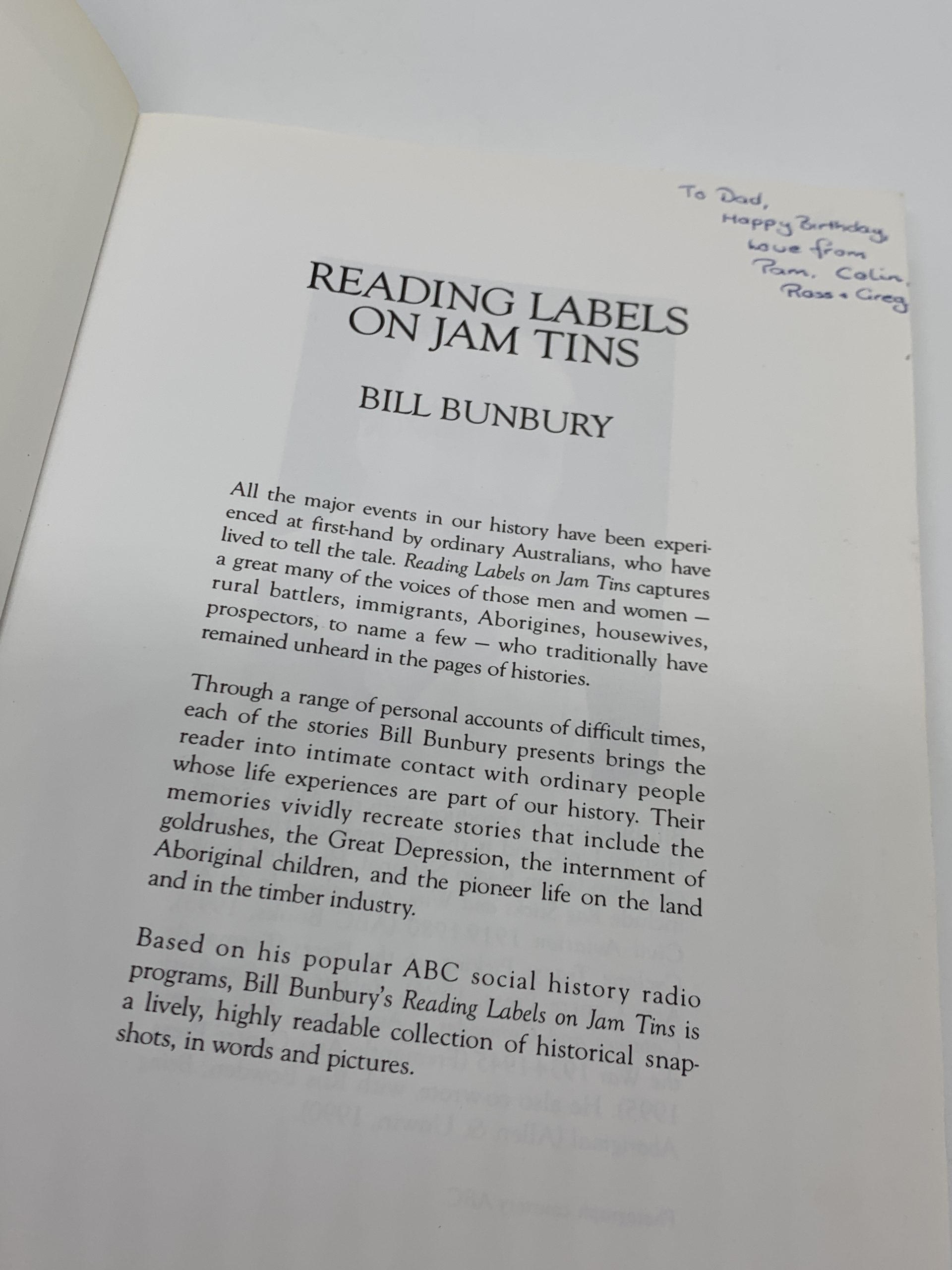 Reading Labels on Jam Tins - Bill Bunbury - Fremantle Arts Centre Press ...