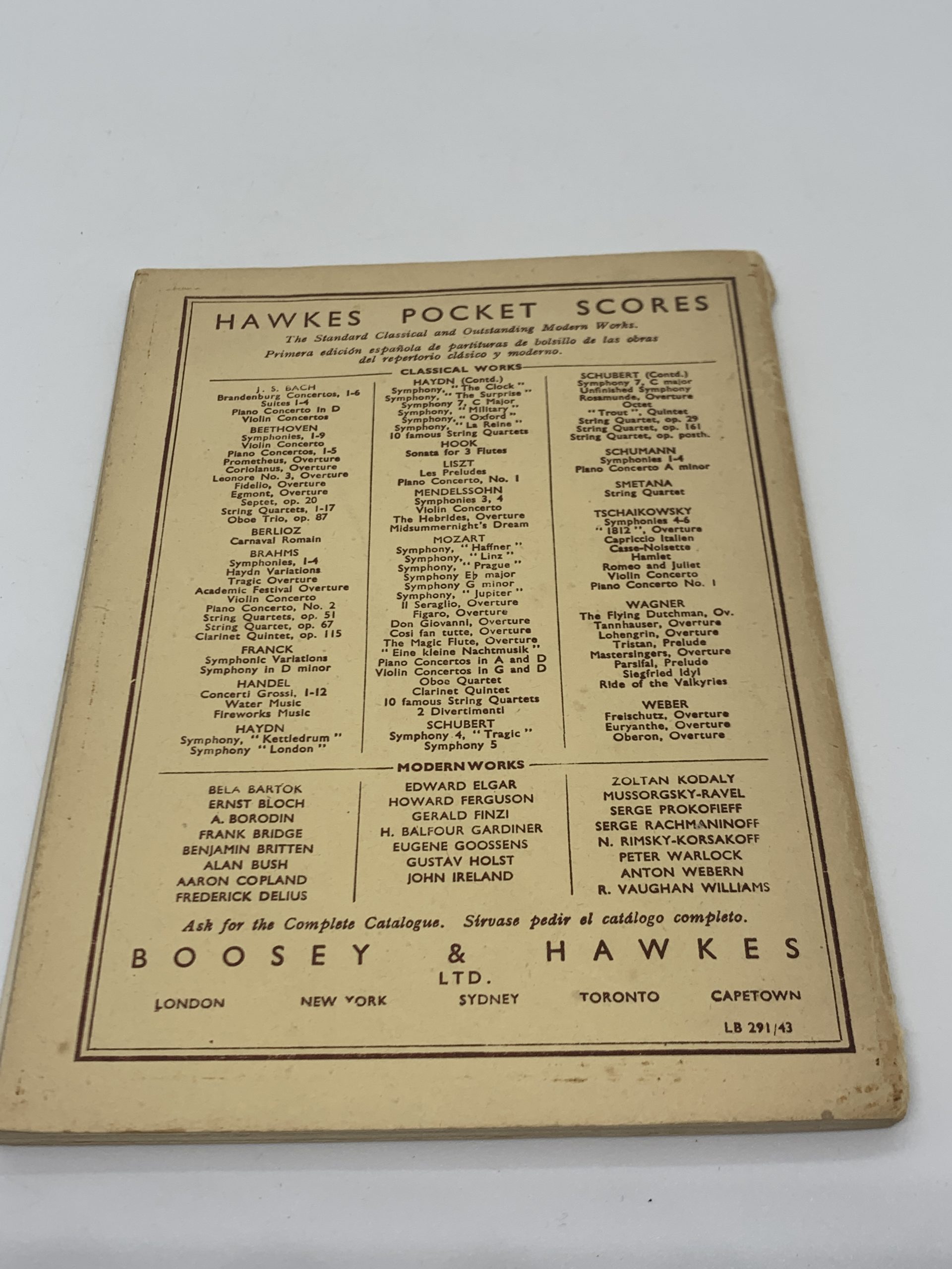 Mozart Symphony G Minor - Hawkes Pocket Scores - Vintage Keepsakes