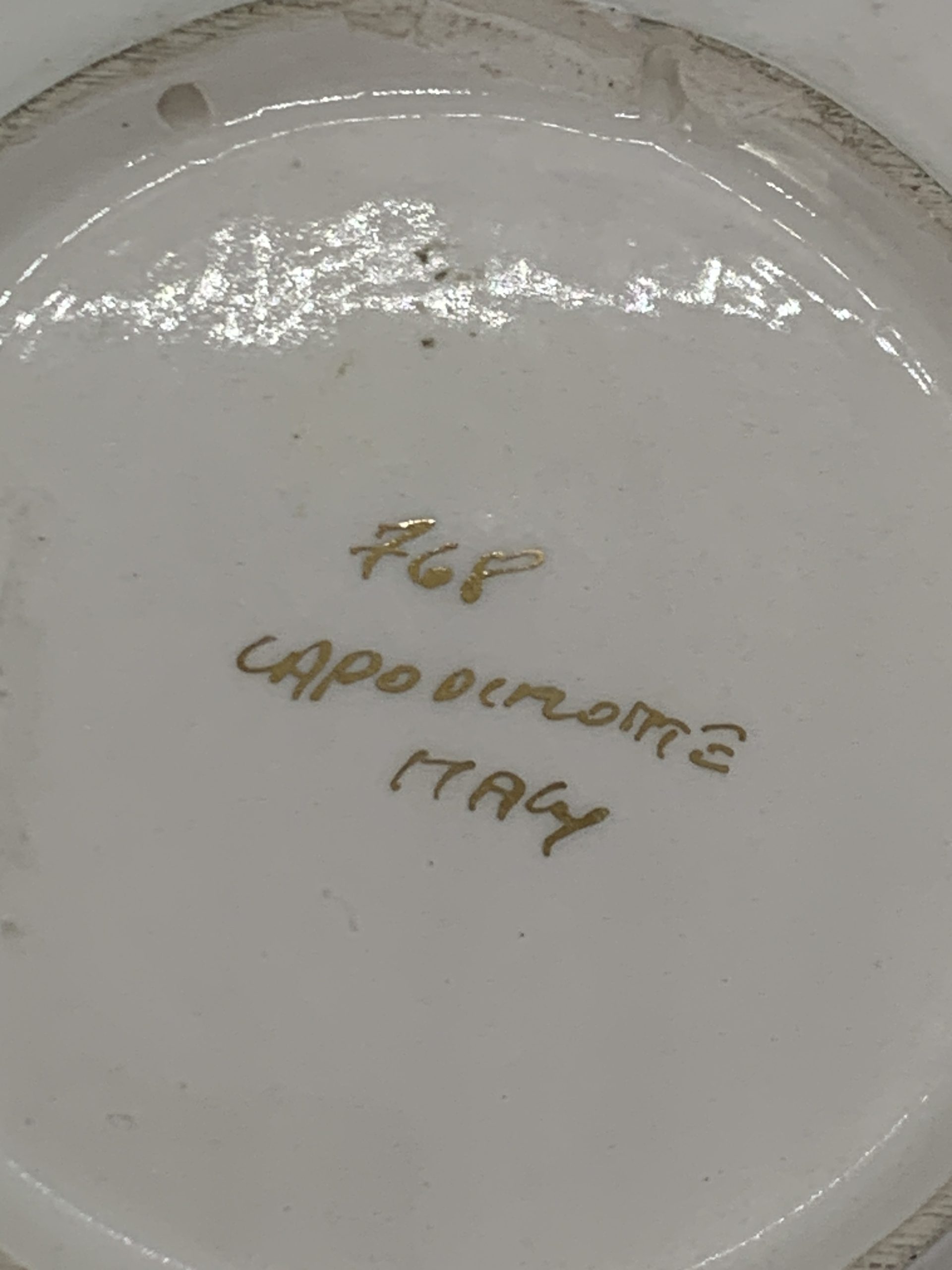 Vintage Capodimonte Cherubs 10cm square wall plate. Number 768. Made in ...