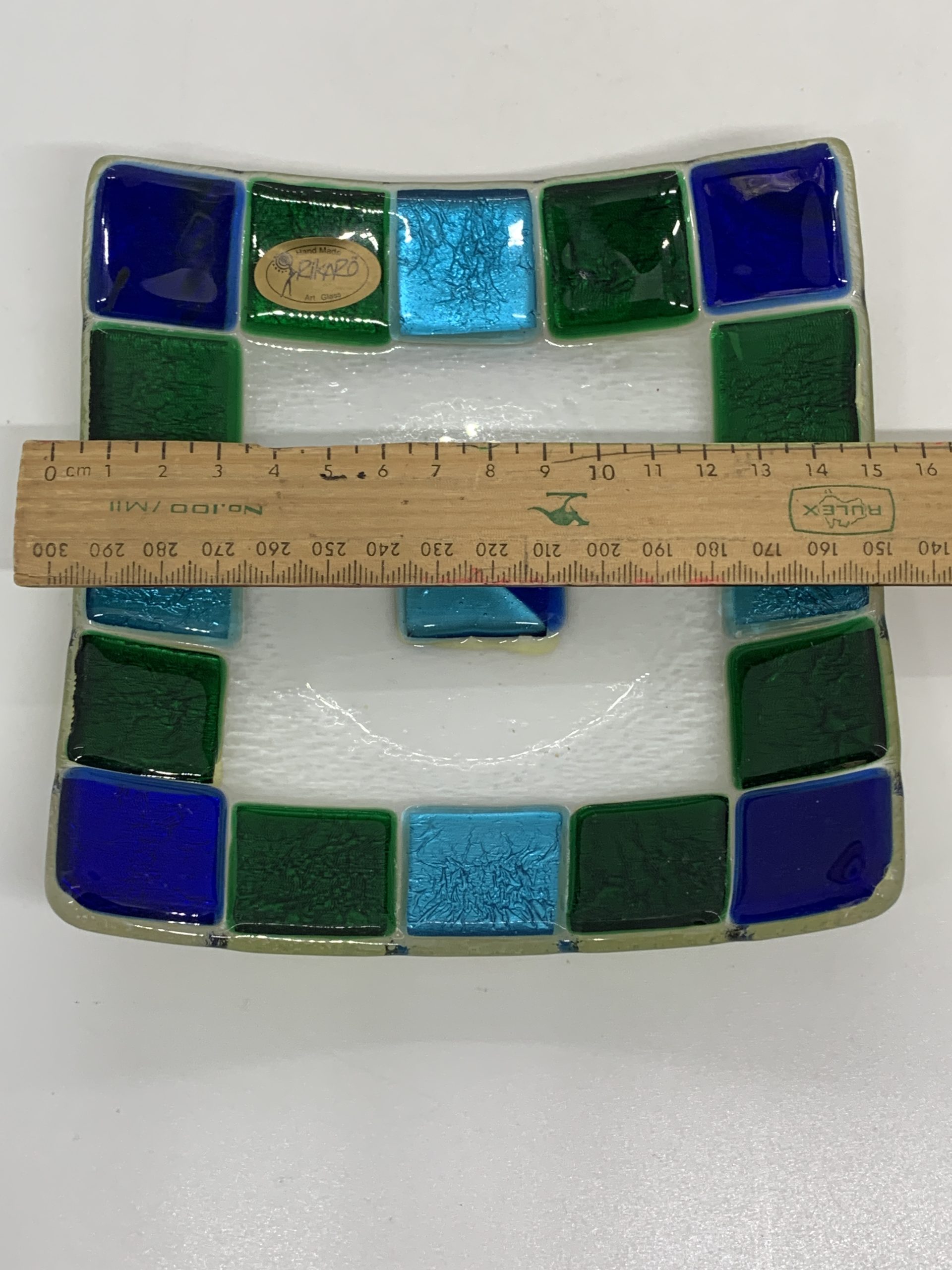 Rikaro Square Art Glass Plate 16cm - Vintage Keepsakes