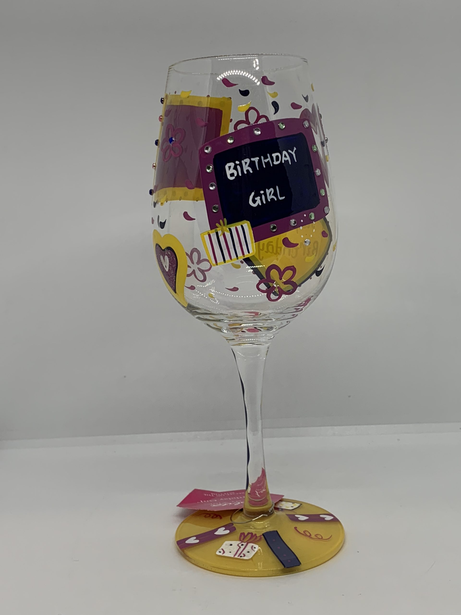 Lolita Birthday Girl Wine Glass - Hand Painted - Vintage Keepsakes