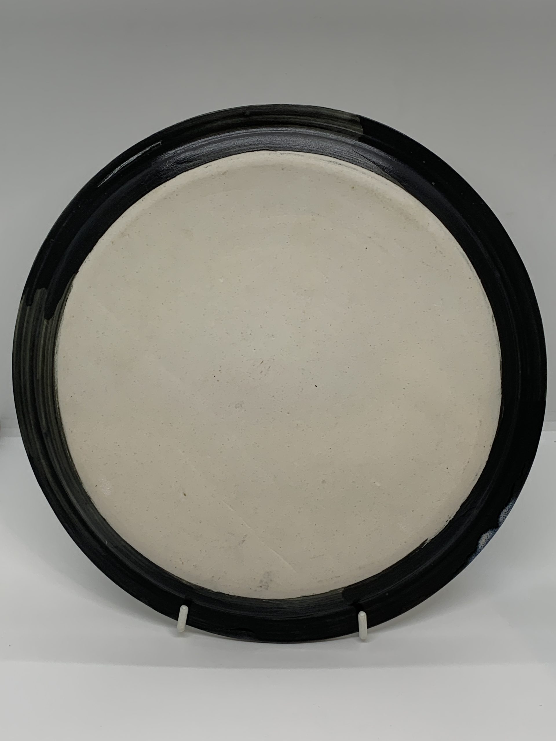 Rustic Pottery Plate with Ibis and Reeds Landscape Design 26cm ...