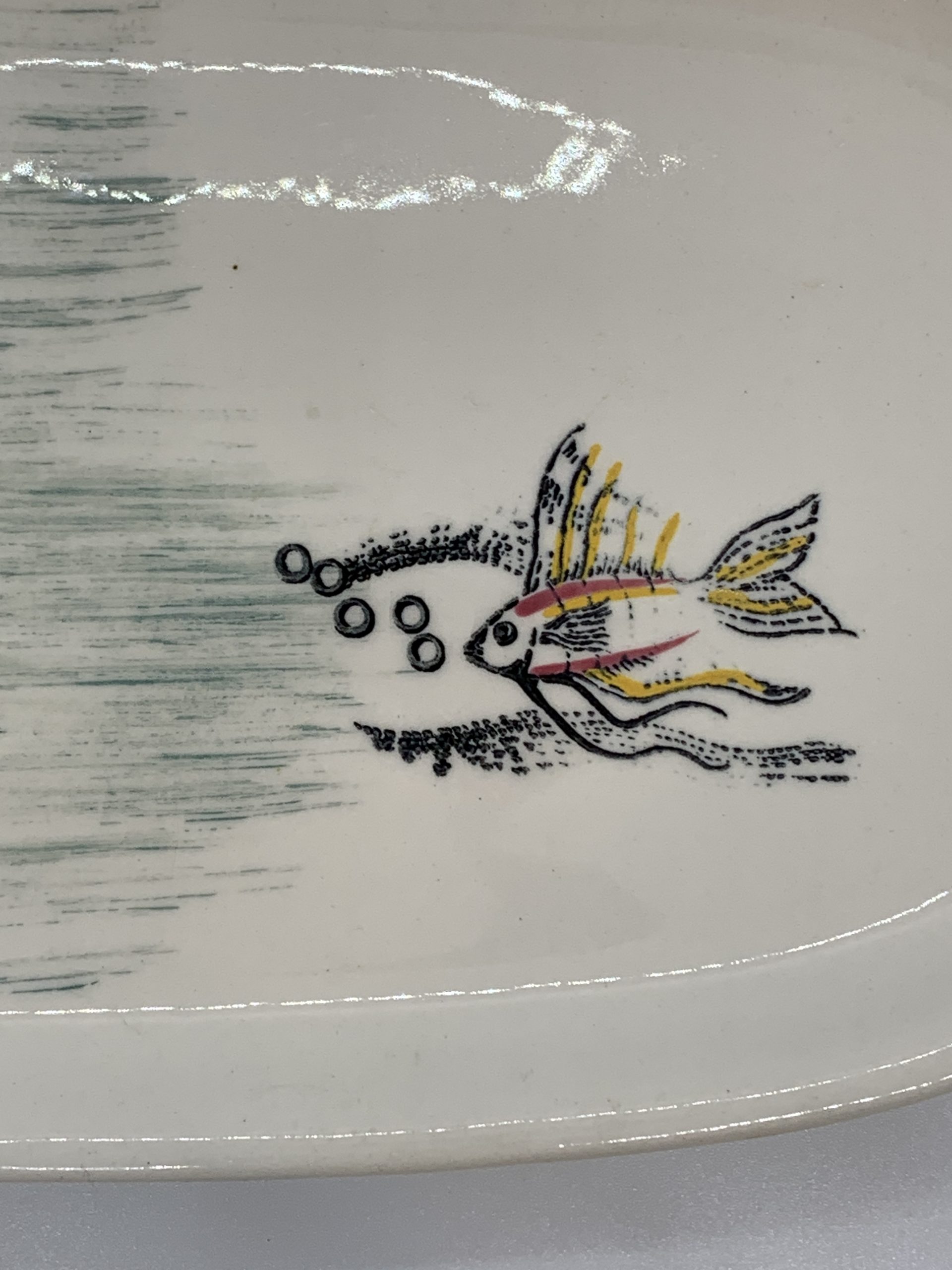Vintage Swinnertons Nestor Vellum Serving Tray Fish Pattern 29cm ...