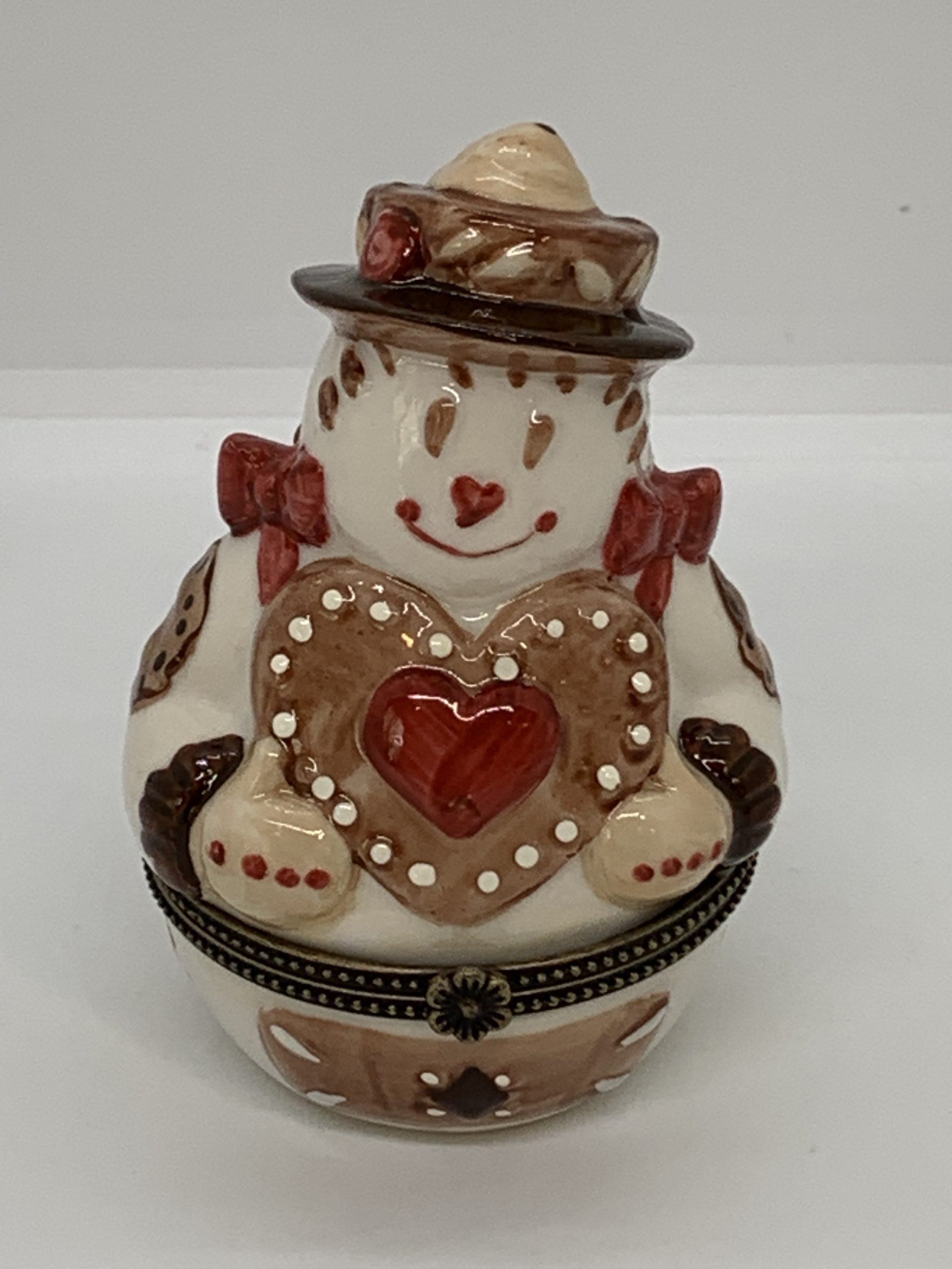 Villeroy and Boch Gingerbread Snowman Hinged Trinket Box 9cm - Vintage ...