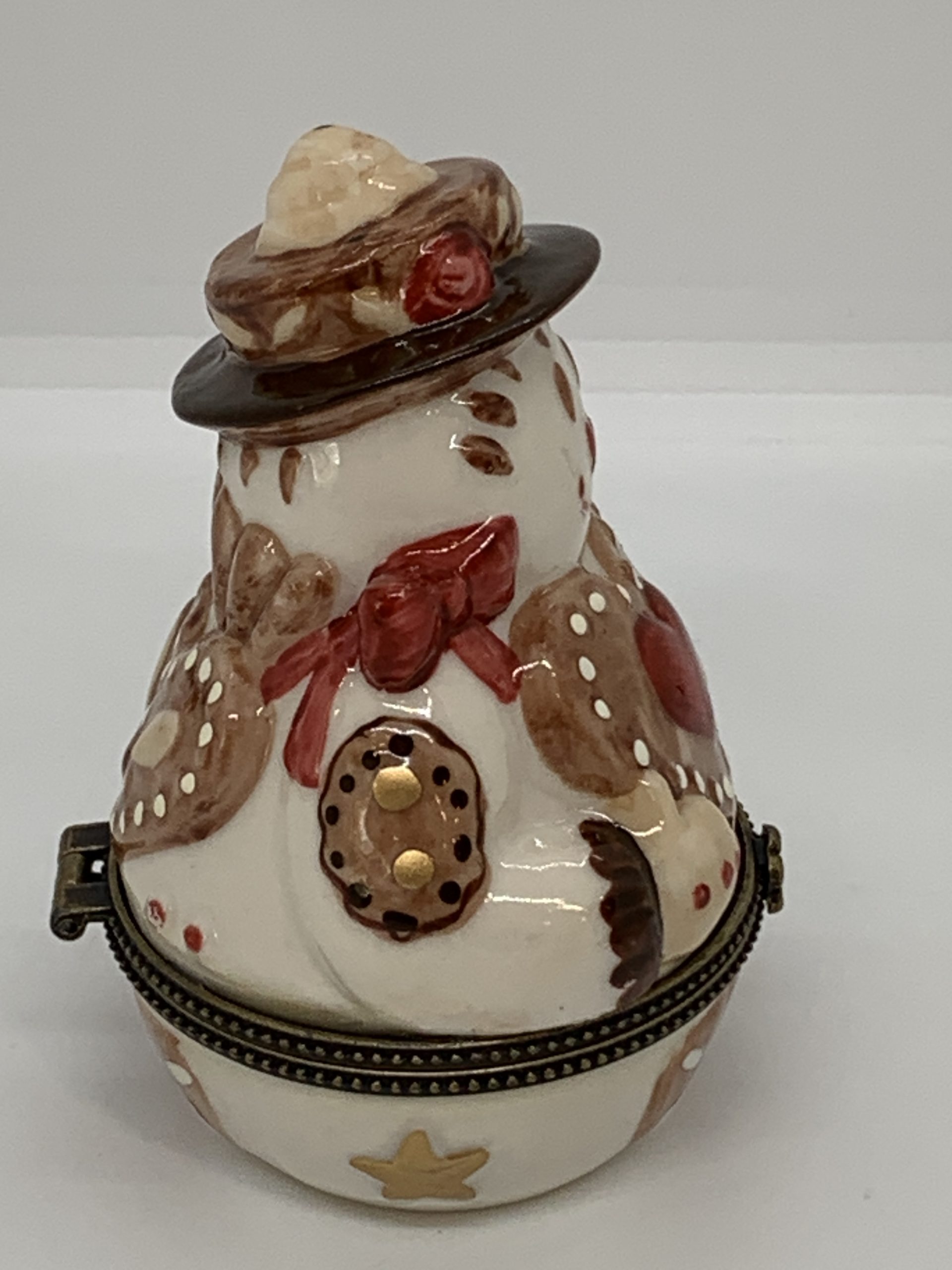 Villeroy and Boch Gingerbread Snowman Hinged Trinket Box 9cm - Vintage ...