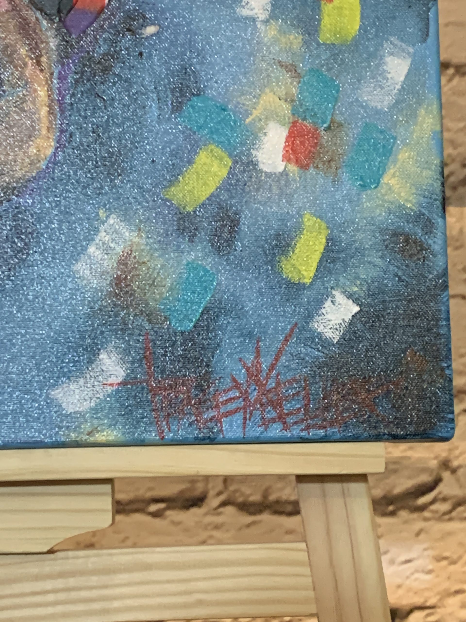 Tracey Keller Oil Painting - Blue Bovine - 62x51cm - Vintage Keepsakes