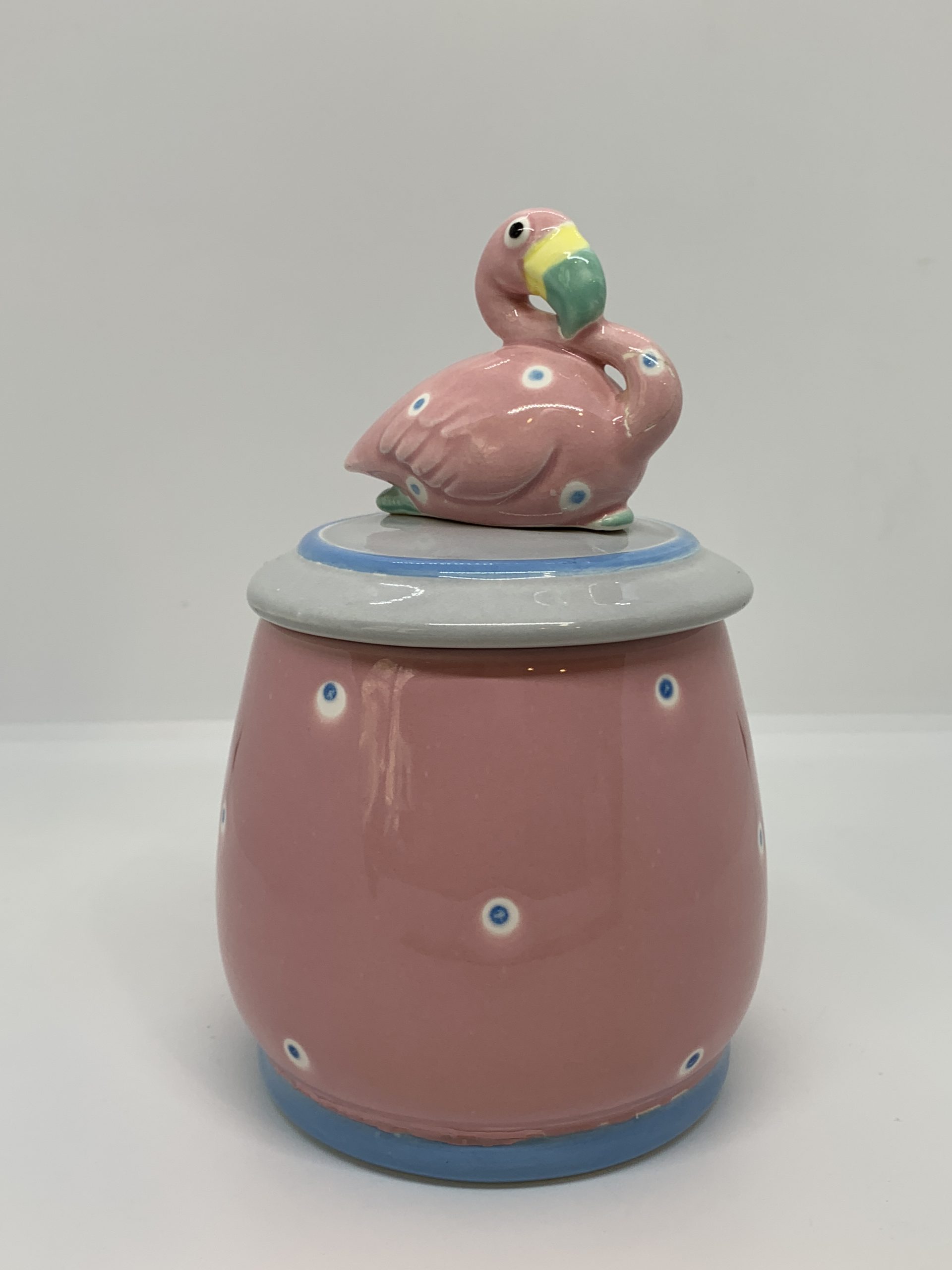 Fitz and Floyd Fantasy Fair (1985) Flamingo Lidded Storage Jar ...