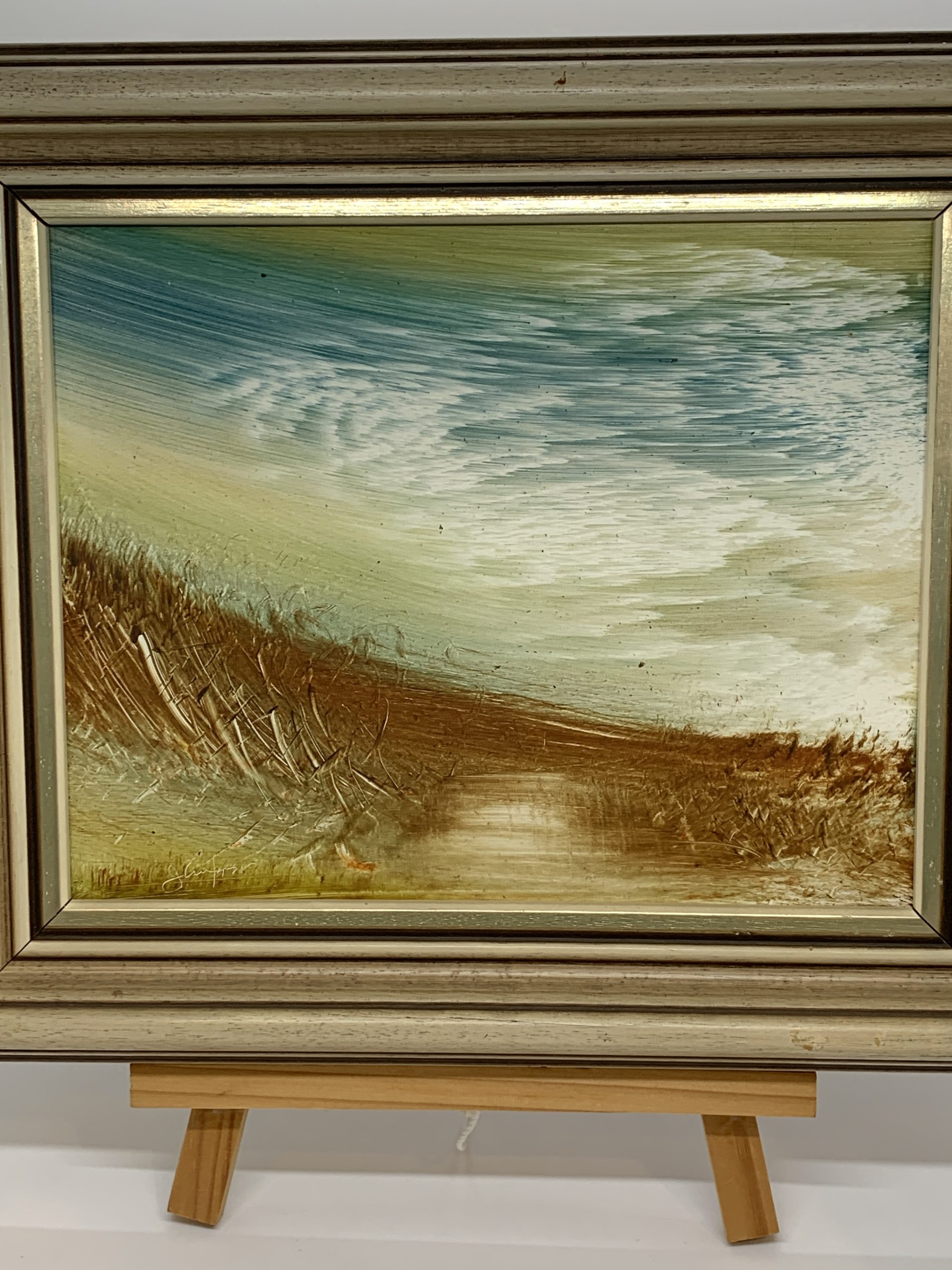 Jim Crofts Signed Original Oil Painting - Beach with Blue Sky - 29x34cm ...