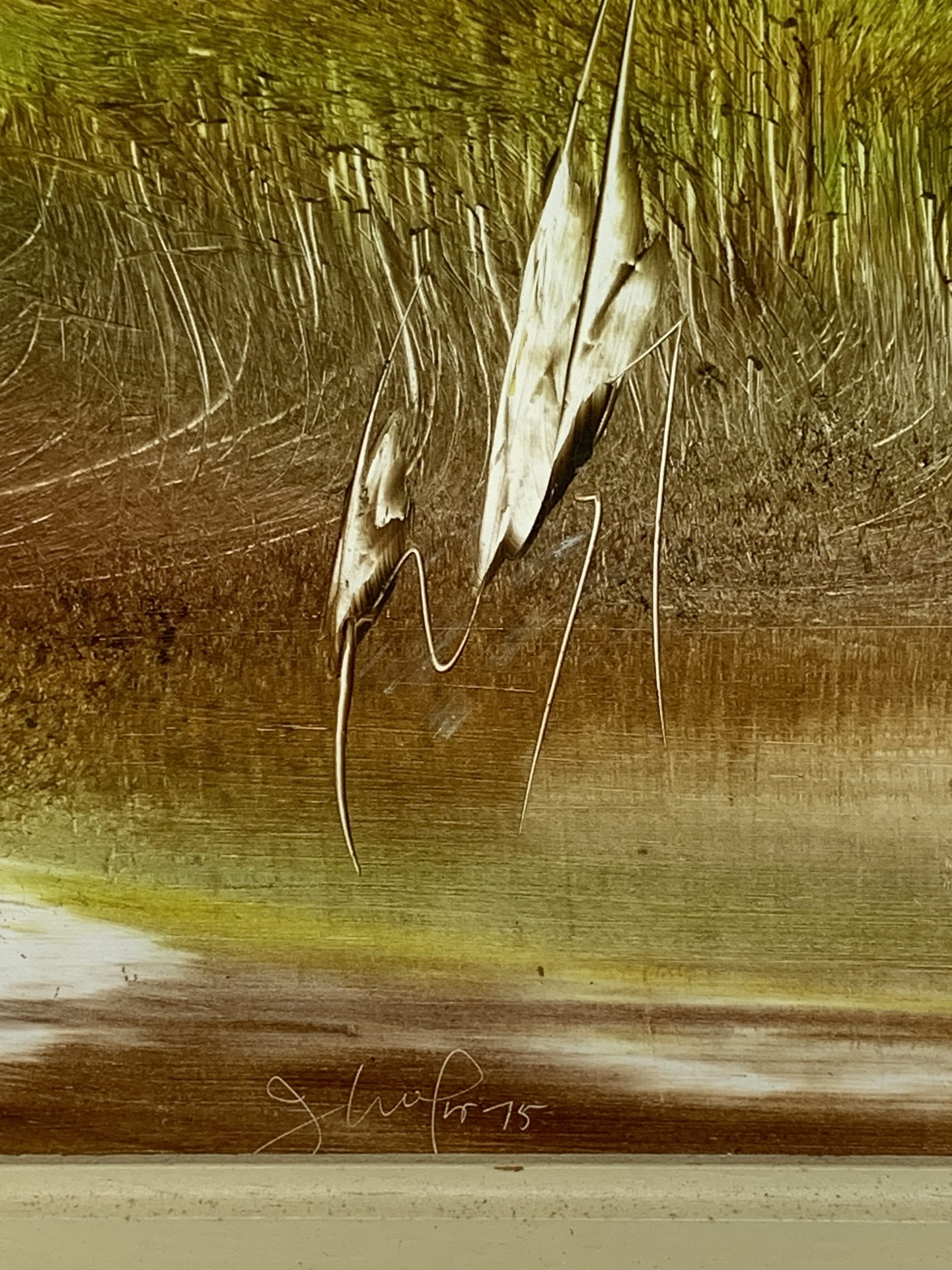 Jim Crofts Signed Original Oil Painting - Bird in Reeds - 24x29cm [4 ...