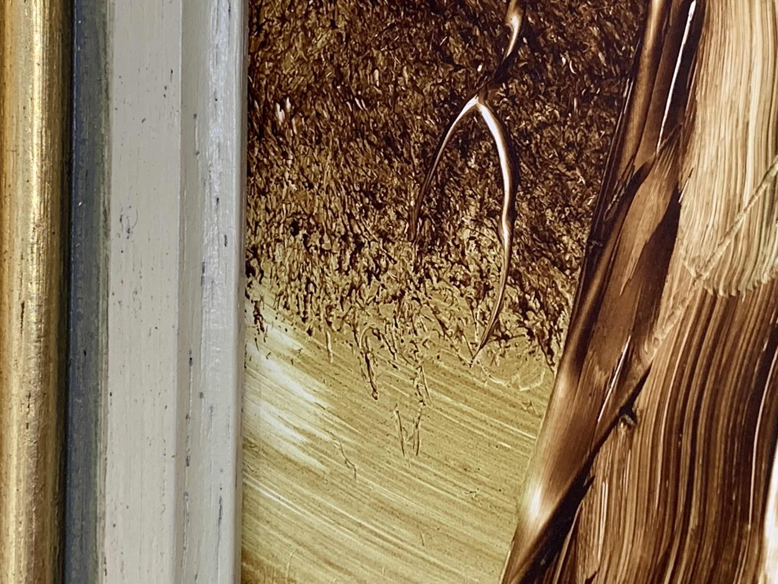 Jim Crofts Signed Original Oil Painting - Brown Hues with Tree Trunk ...