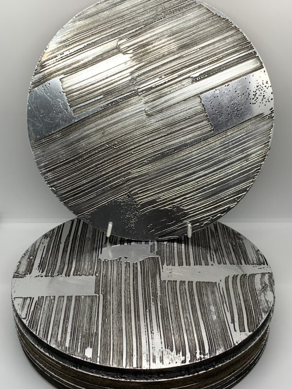 Don Sheil Style Brutalist Cork Backed Placemats 26cm - Vintage Keepsakes