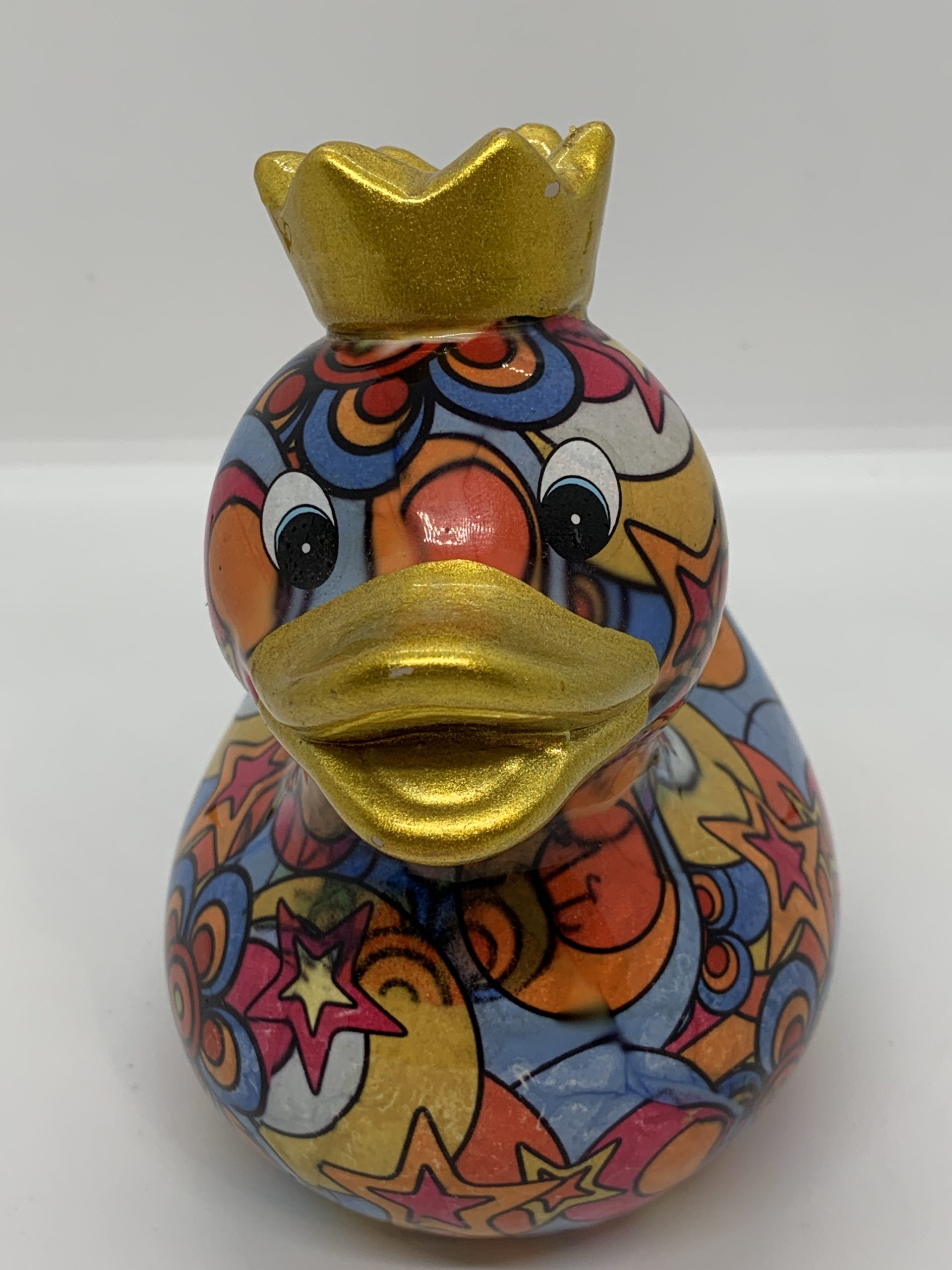 King Duck Money Piggy Bank - Colourful Pattern - Vintage Keepsakes