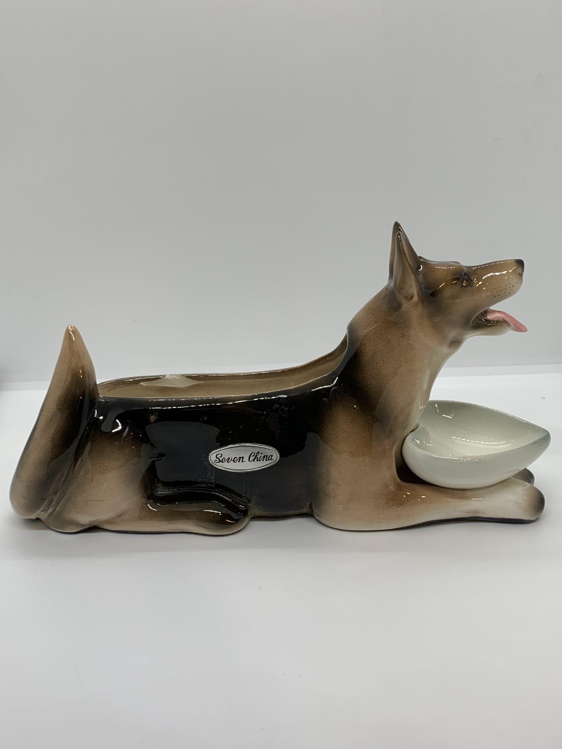 Seven China Ceramic Glazed Dog Trough Vase 23cm long (chip on inner rim ...